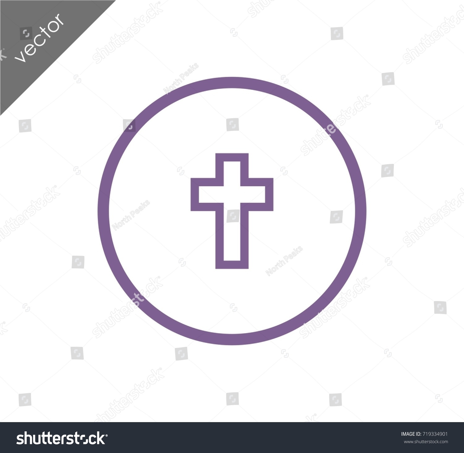 Christian Cross Icon Stock Vector (Royalty Free) 719334901 | Shutterstock
