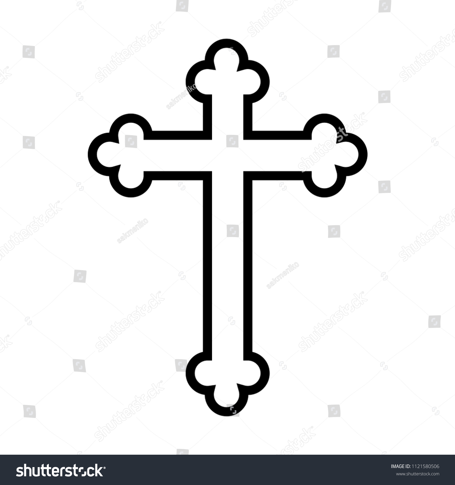 Christian Cross Icon Vector Stock Vector (Royalty Free) 1121580506 ...