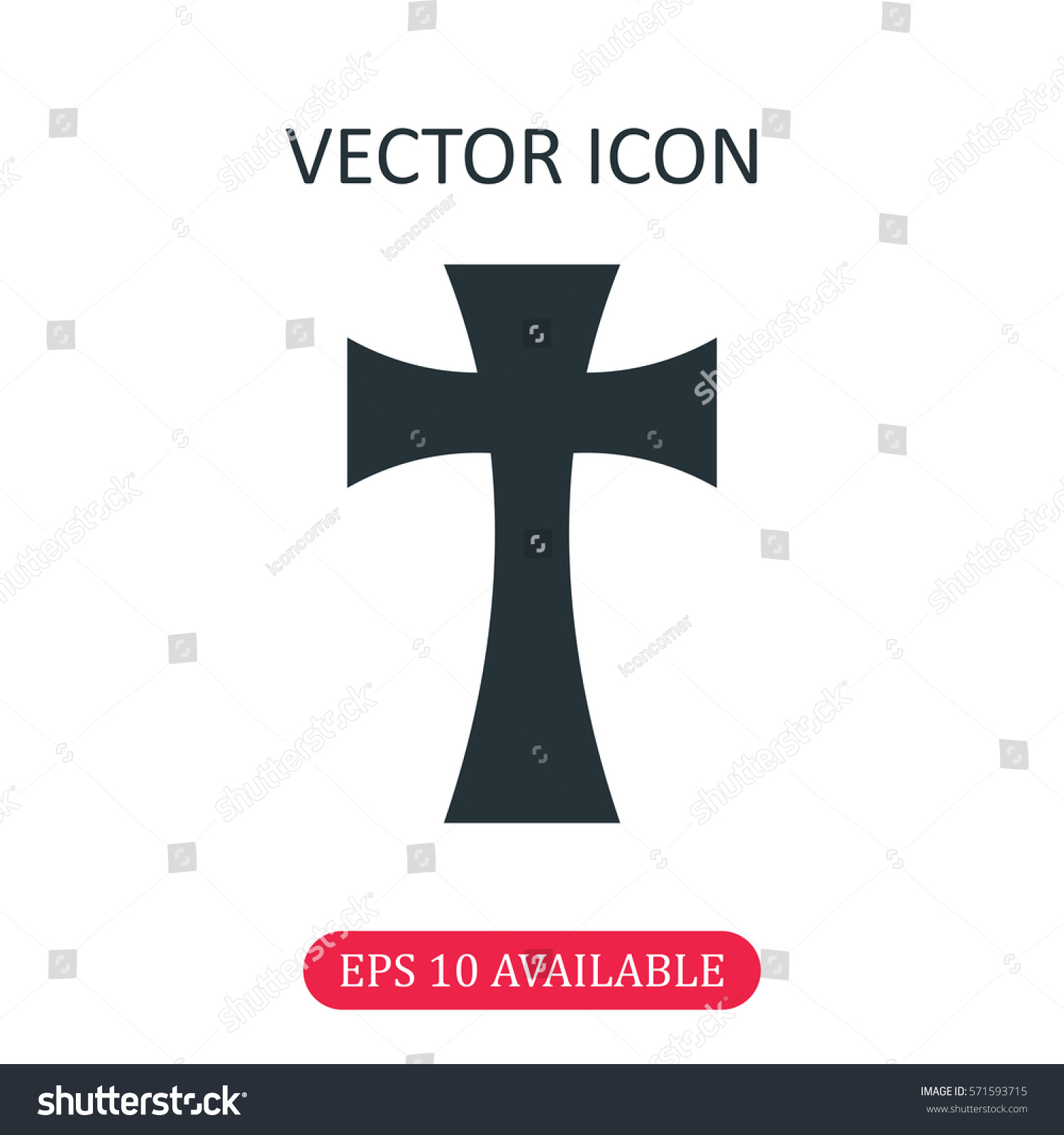 Christian Cross Icon Vector: vector de stock (libre de regalías) 571593715