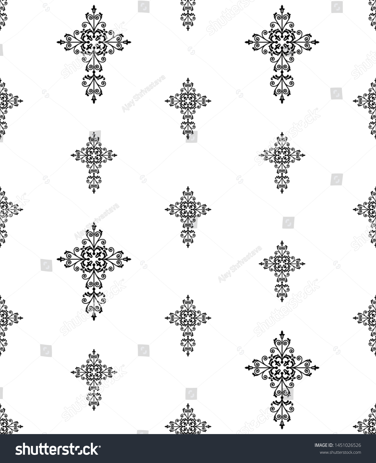 Christian Cross Seamless Pattern Vector Art Stock Vector (Royalty Free ...