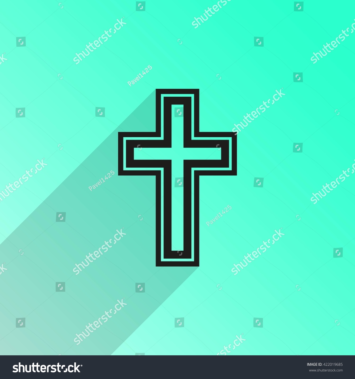 Christian Cross Vector Icon Stock Vector (Royalty Free) 422019685