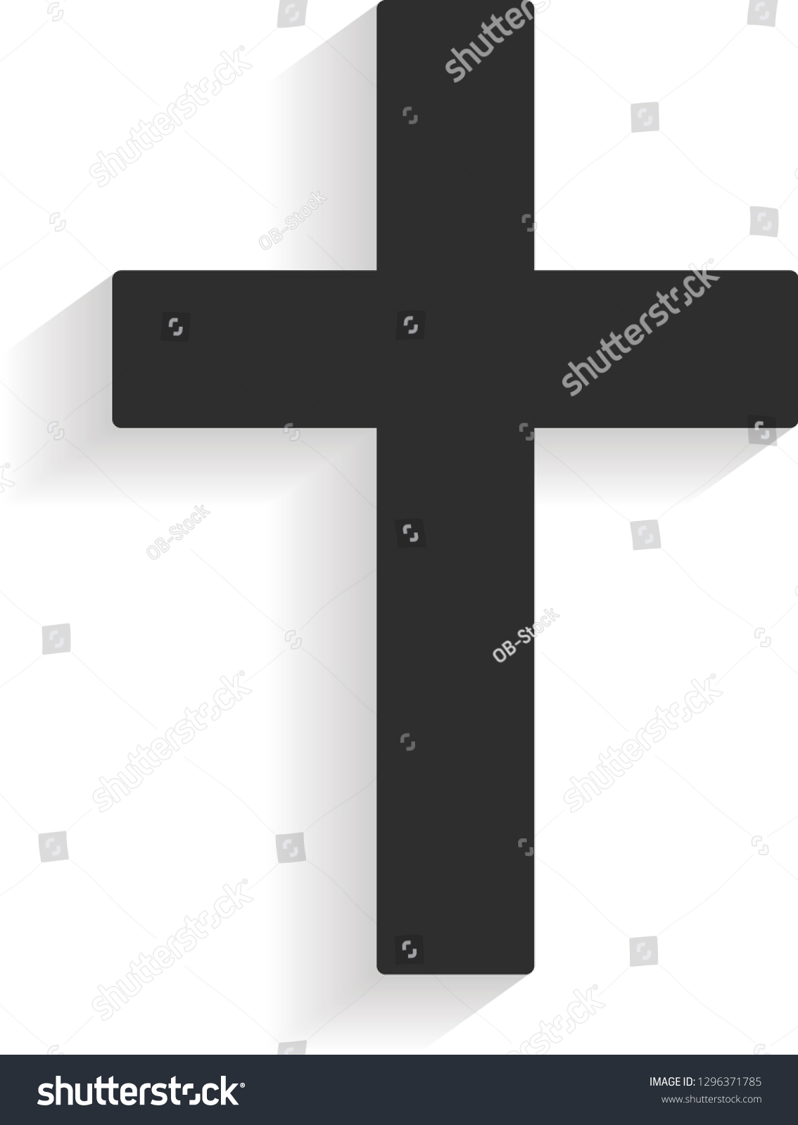 Christian Cross Vector Shadow Stock Vector (Royalty Free) 1296371785 ...