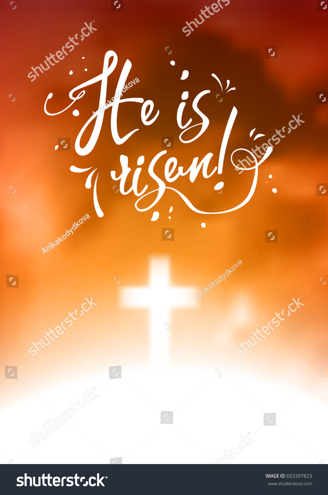 Christian Easter Scene Saviours Cross On Stock Vector (Royalty Free ...