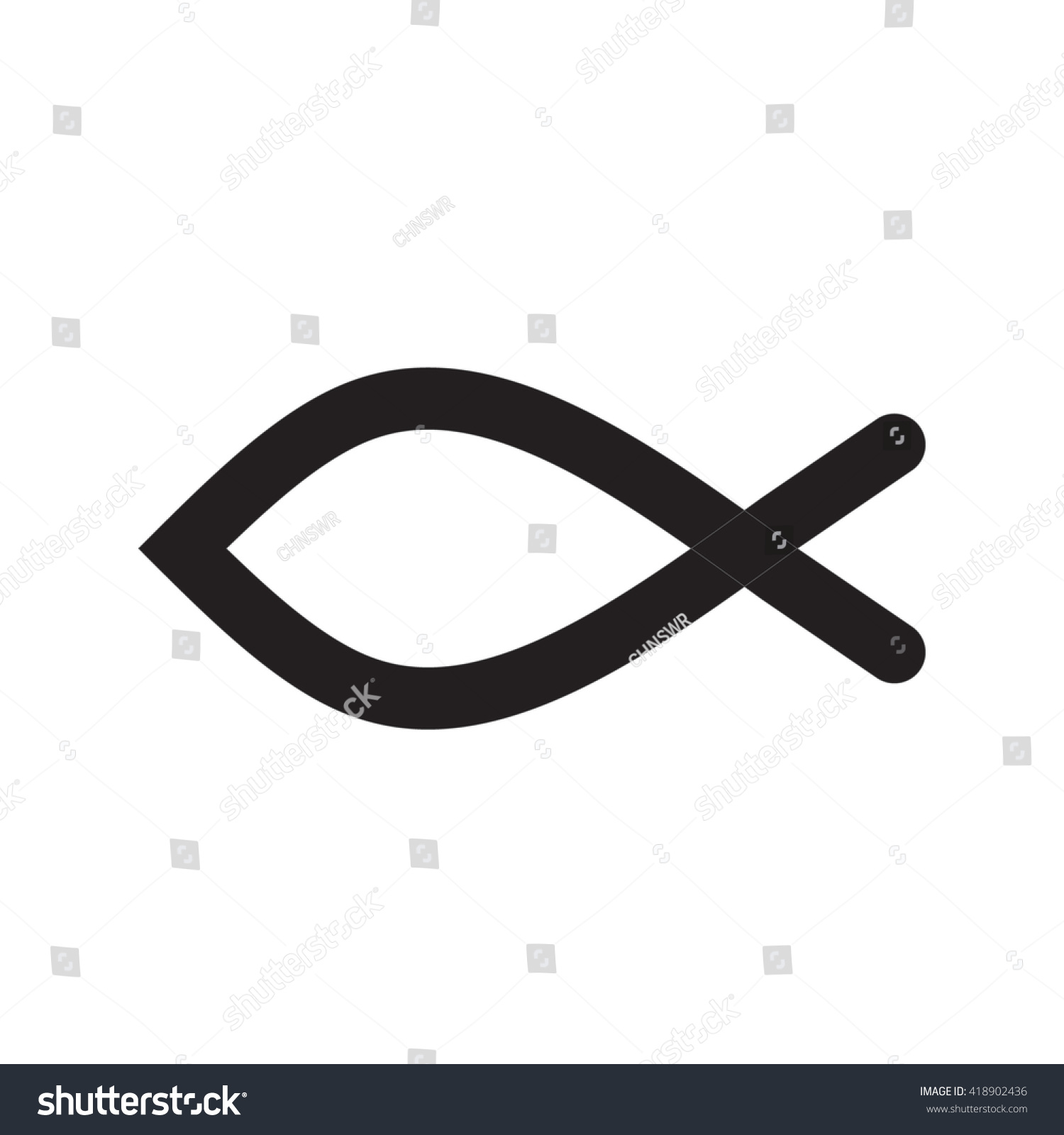 Christian Fish Icon Vector Stock Vector (Royalty Free) 418902436