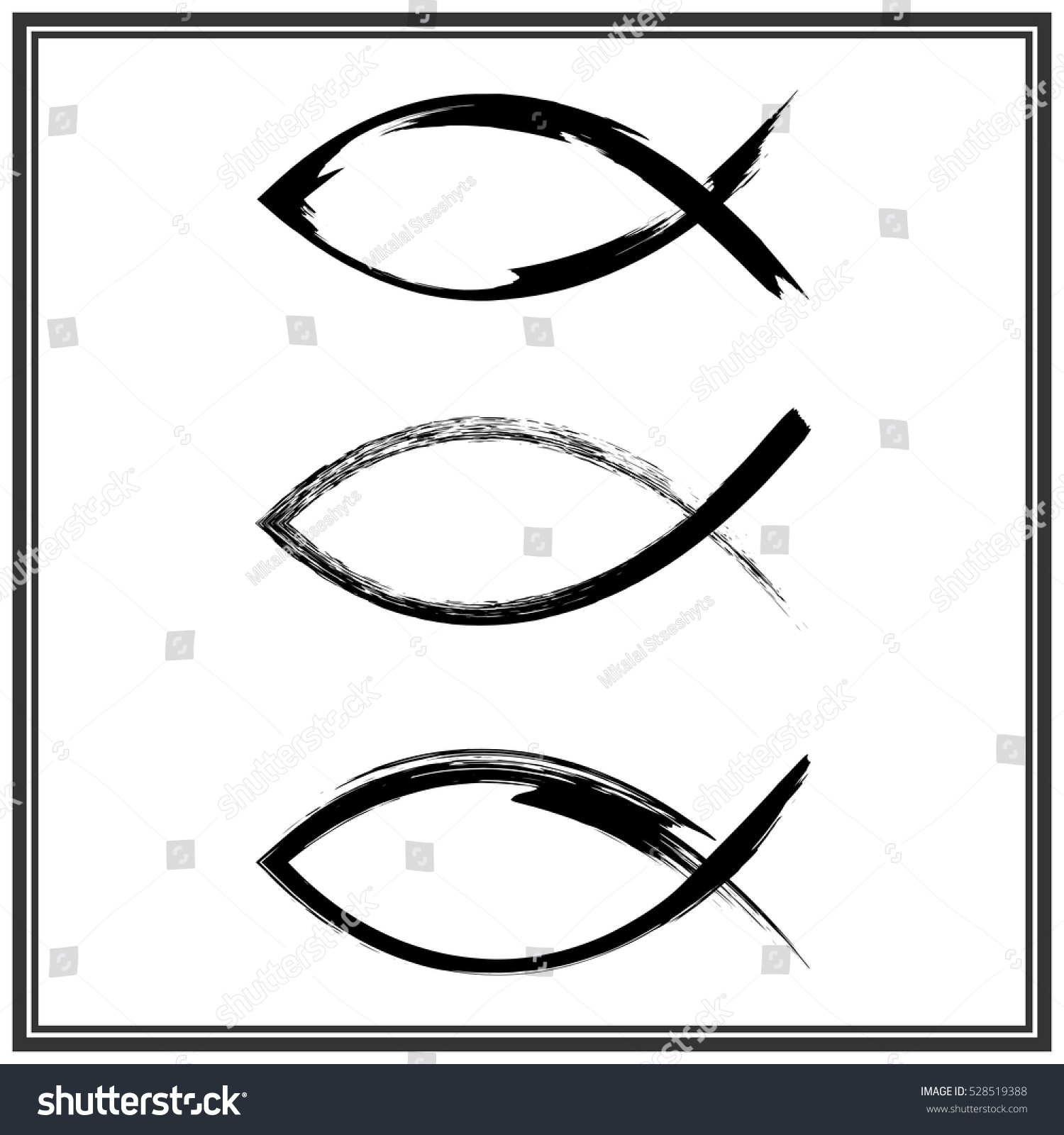 Christian Fish Symbol Vector Stock Vector (Royalty Free) 528519388
