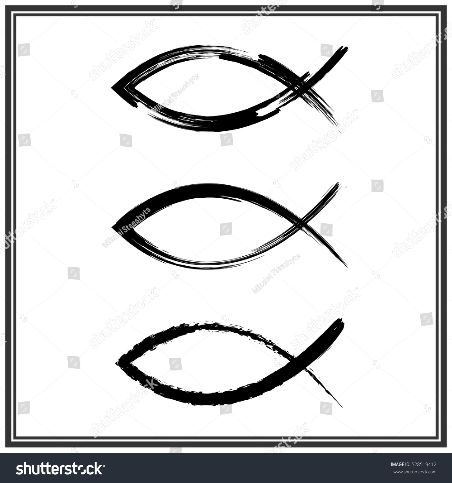 Christian Fish Symbol Vector Stock Vector (Royalty Free) 528519412