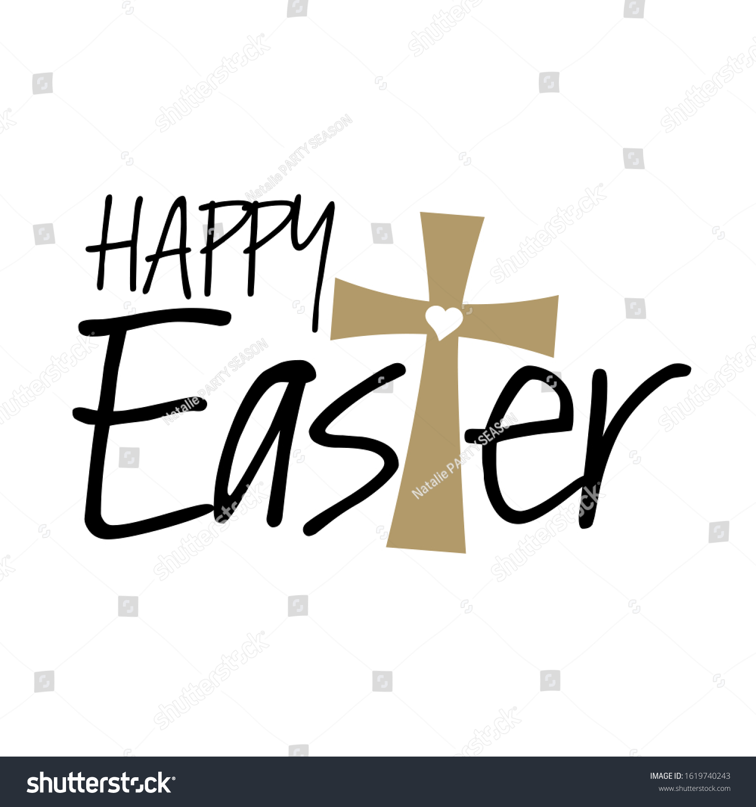 Vektor Stok Christian Happy Easter Cross Vector Files (Tanpa Royalti ...
