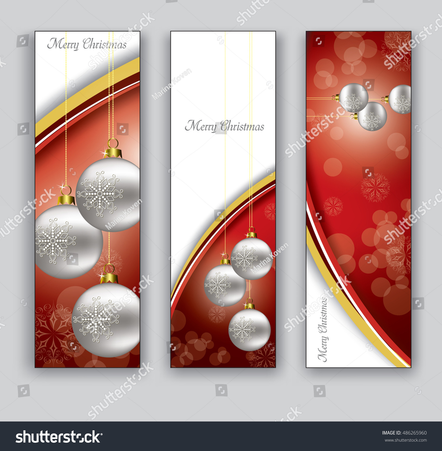 Christmas Bookmarks Banners Stock Vector 486265960 - Shutterstock