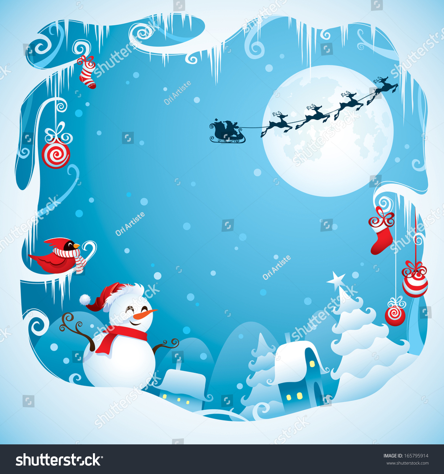 Christmas Border Design Stock Vector (Royalty Free) 165795914