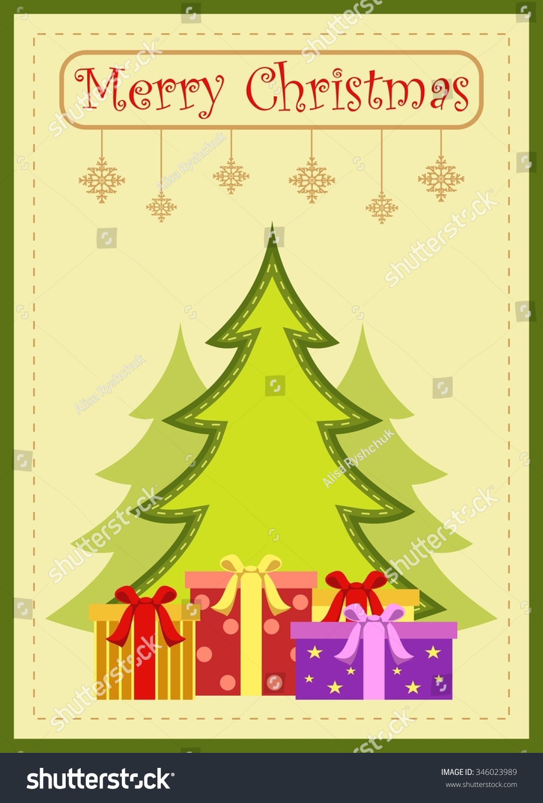 Christmas Card Presents Stock Vector (Royalty Free) 346023989