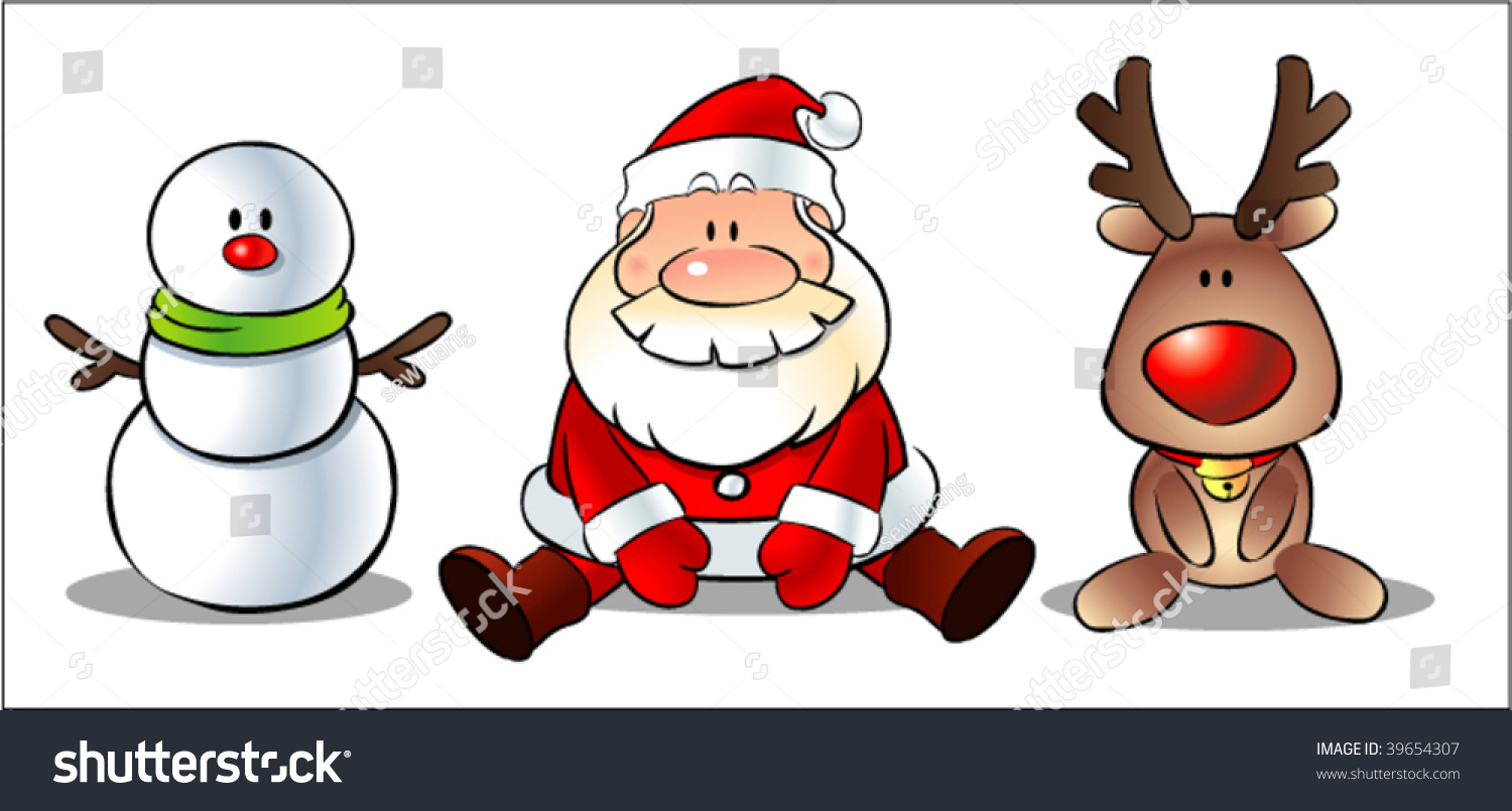 Christmas Characters Stock Vector 39654307 - Shutterstock