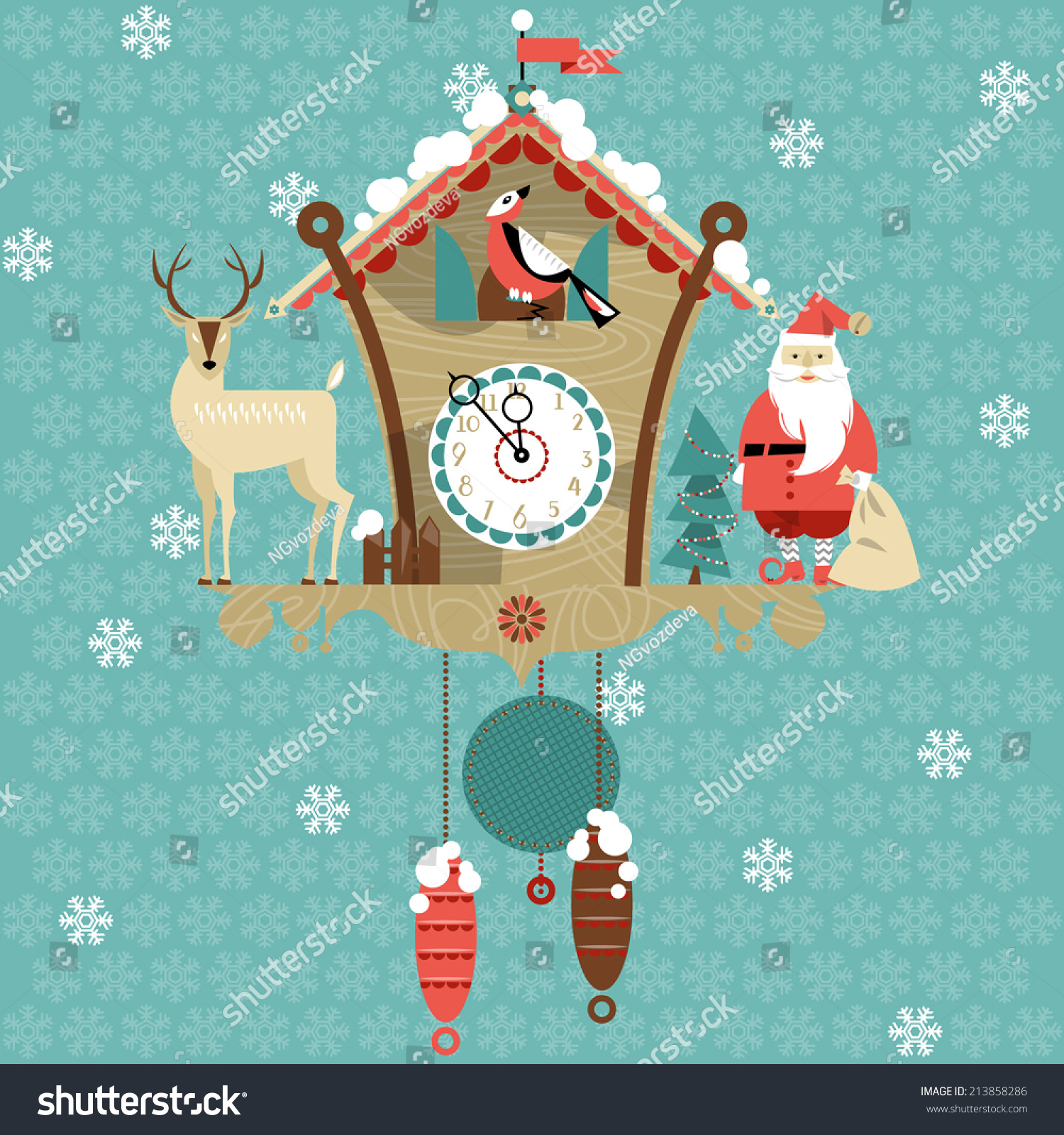 31 Midnight cuckoo clock Stock Vectors, Images & Vector Art | Shutterstock