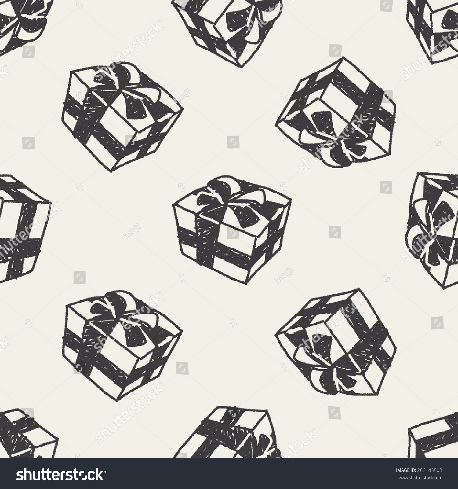 Christmas Gift Doodle Seamless Pattern Background Stock Vector ...