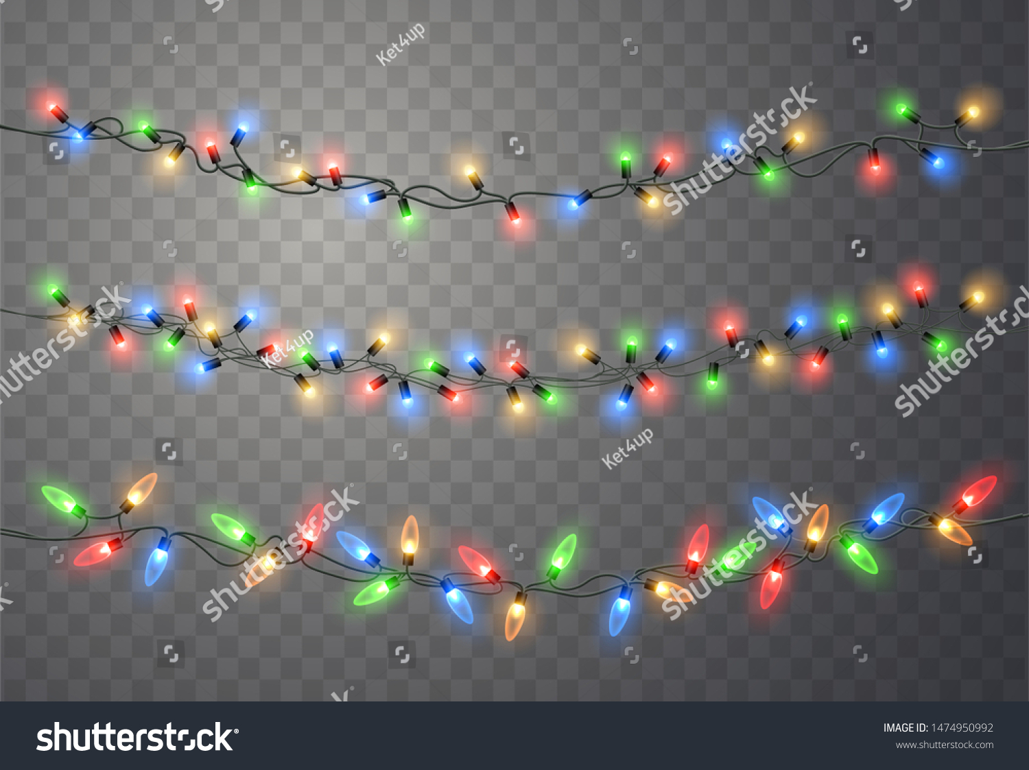 Christmas Lights Vector String Glowing Light Stock Vector (Royalty Free ...