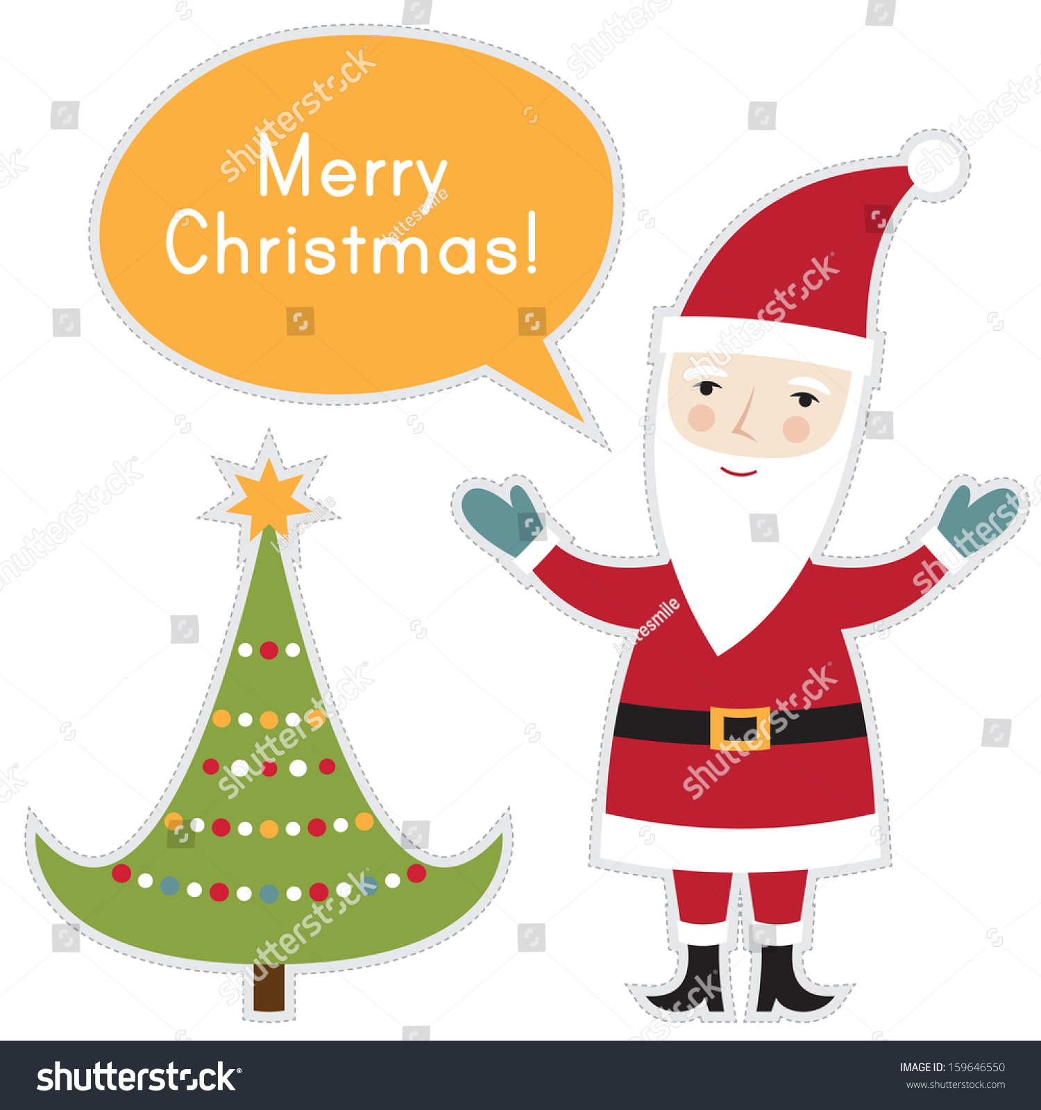 Christmas Santa Vector Set Stock Vector (Royalty Free) 159646550 ...