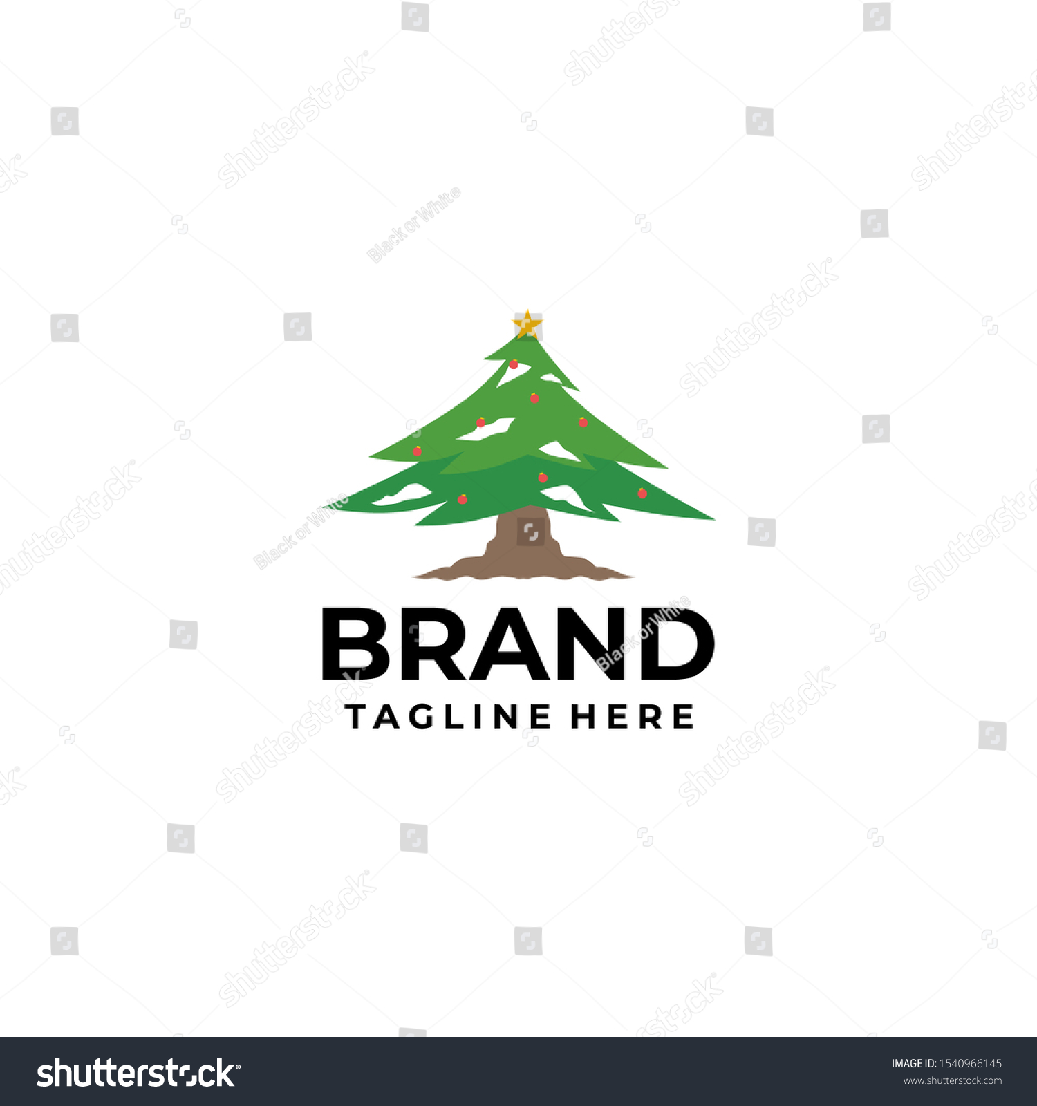 Christmas Tree Logo Design Vector Stock Vector (Royalty Free) 1540966145