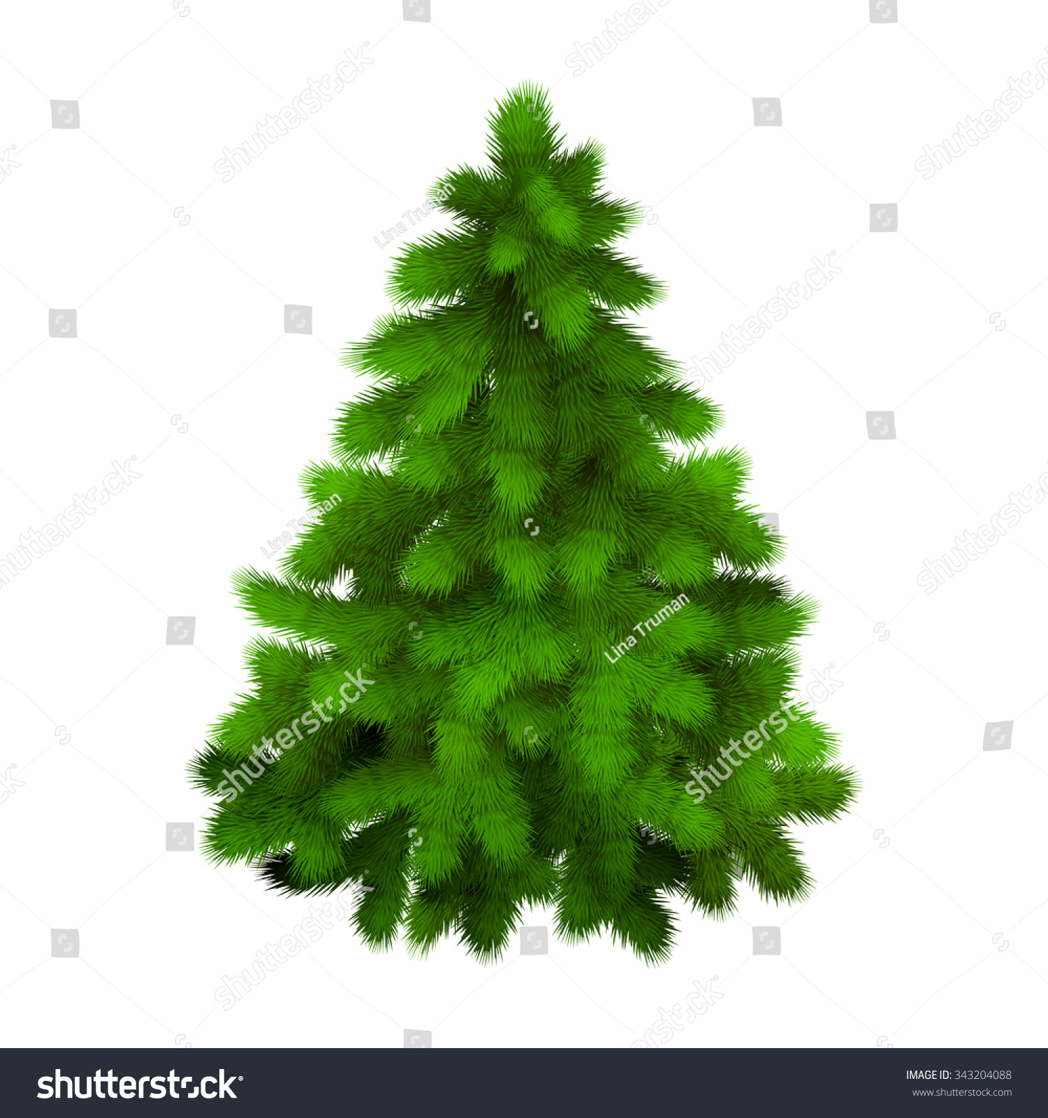 Christmas Tree Realistic Vector Illustration Stock Vector (Royalty Free ...