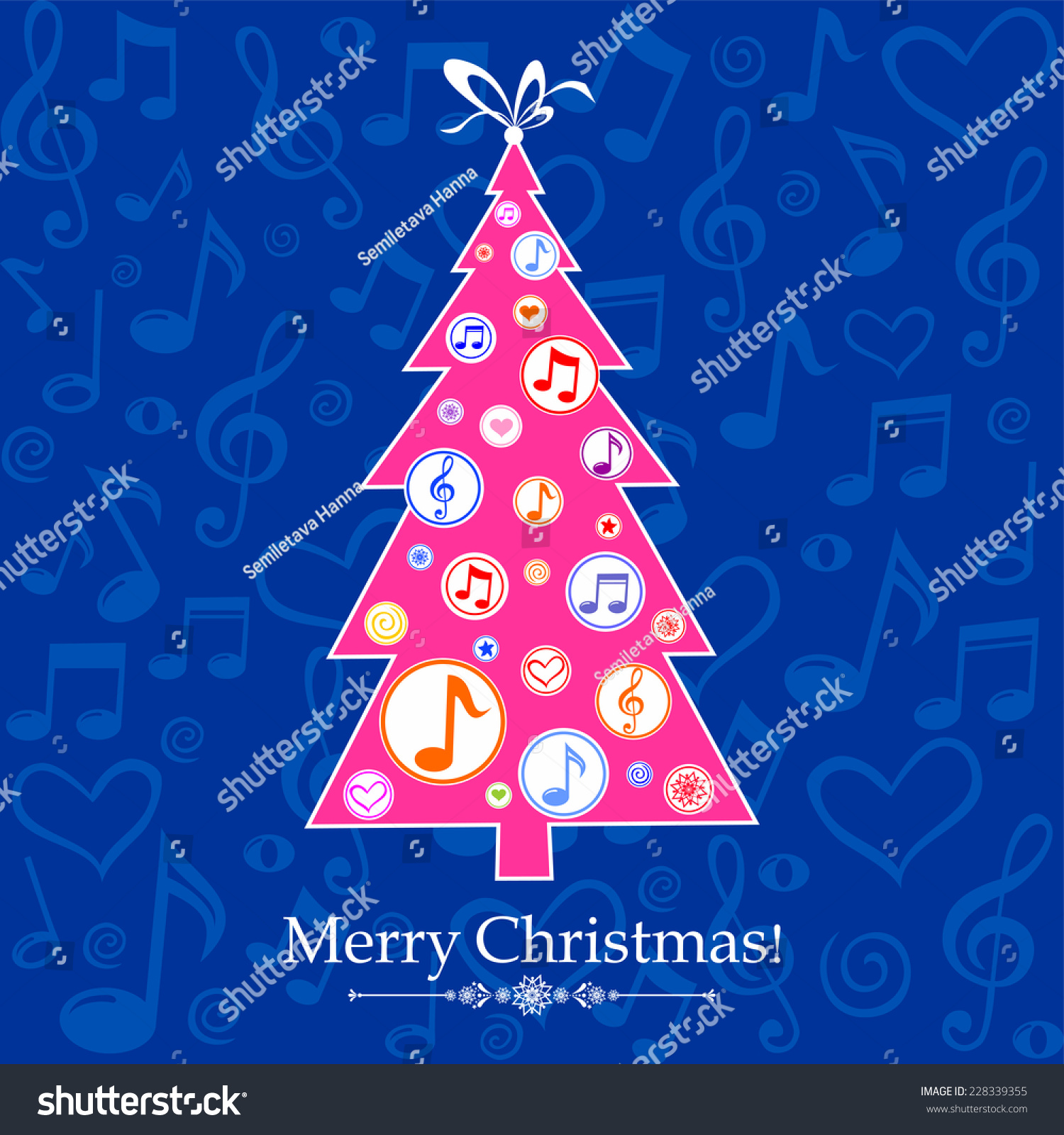 Christmas Tree Musical Notes Vector Illustration Stock Vector (Royalty ...