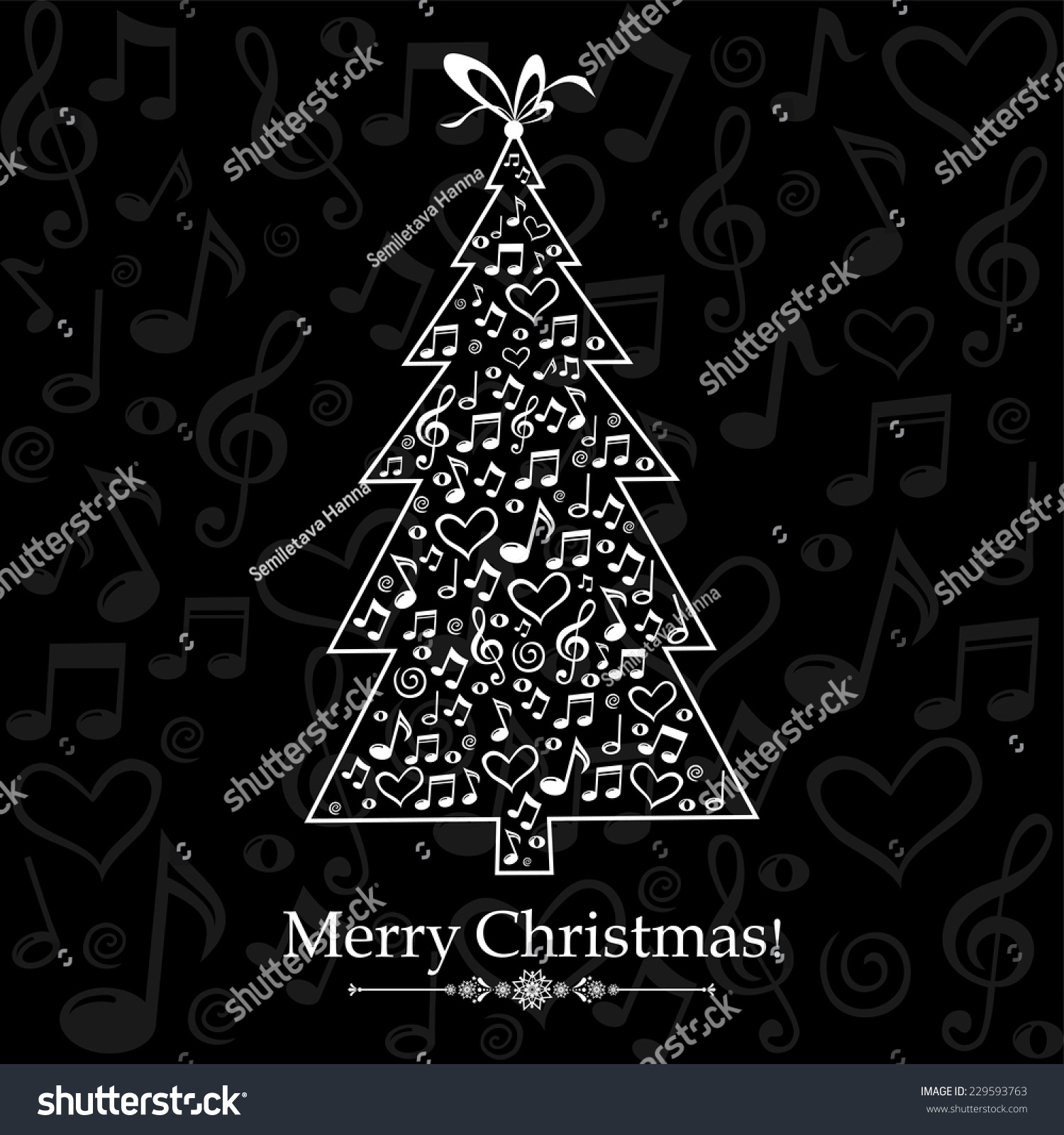 Christmas Tree Musical Notes Vector Illustration Stock Vector (Royalty ...
