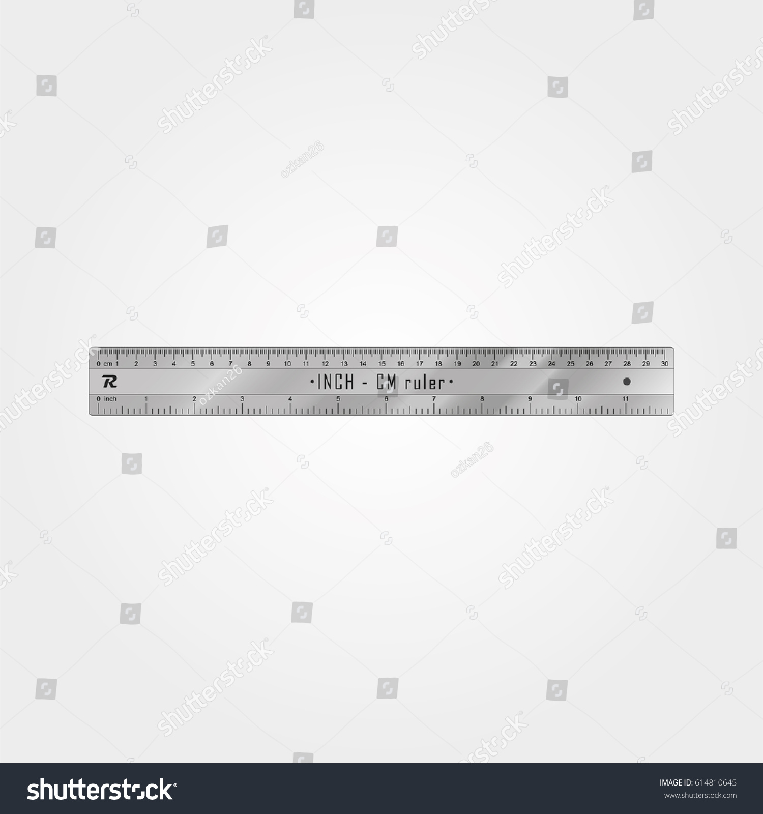 Chrome Effect Inch Cm Ruler Vector: vector de stock (libre de regalías ...