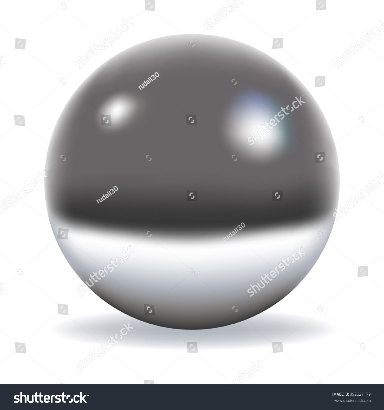 Chrome Sphere Isolated On White Stock Vector (Royalty Free) 392627179 ...