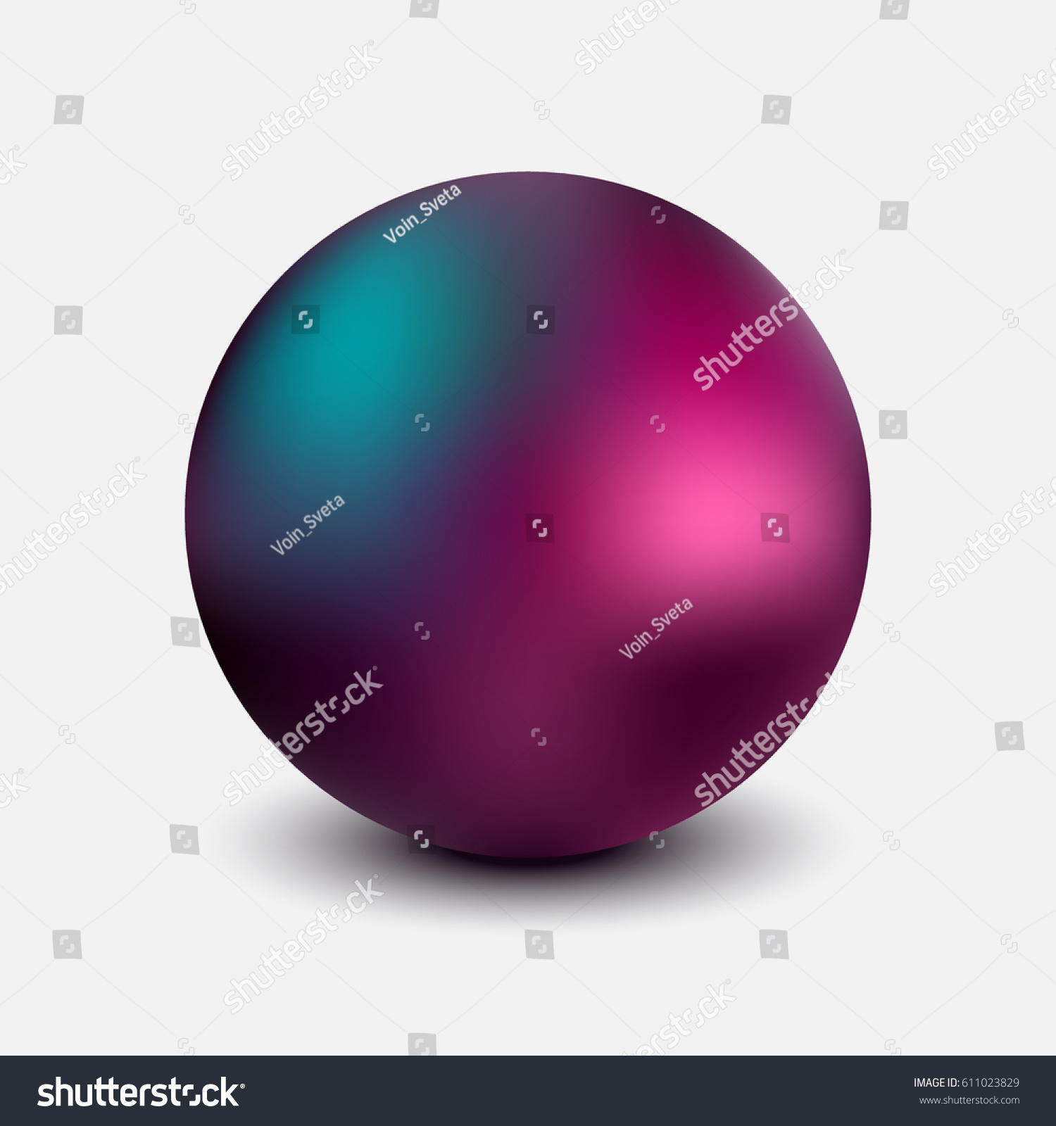 Chrome Sphere Color Reflection Shadow Isolated Stock Vector (Royalty ...