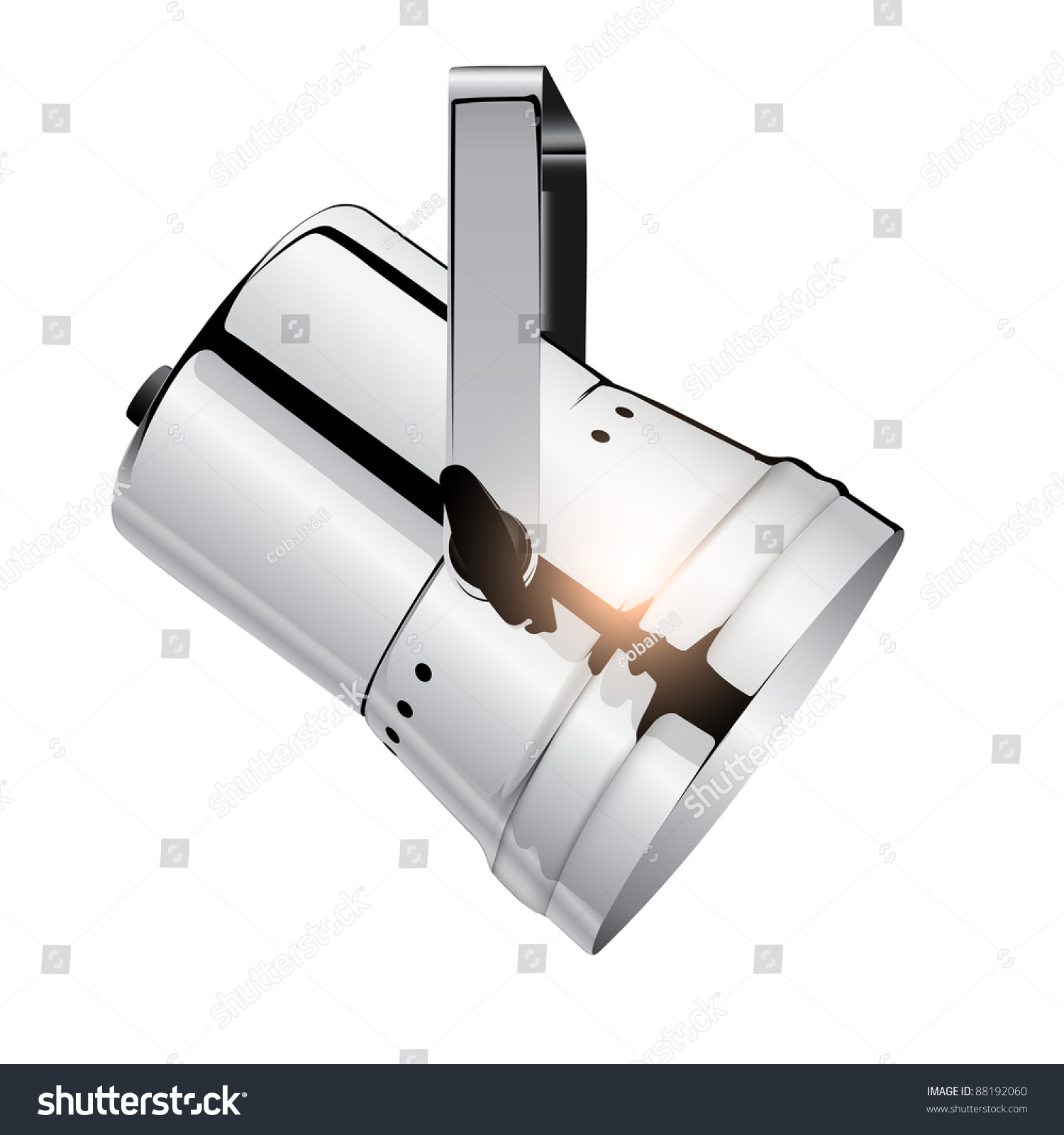 Chrome Spotlight Realistic Vector Illustration Stock Vector (Royalty ...