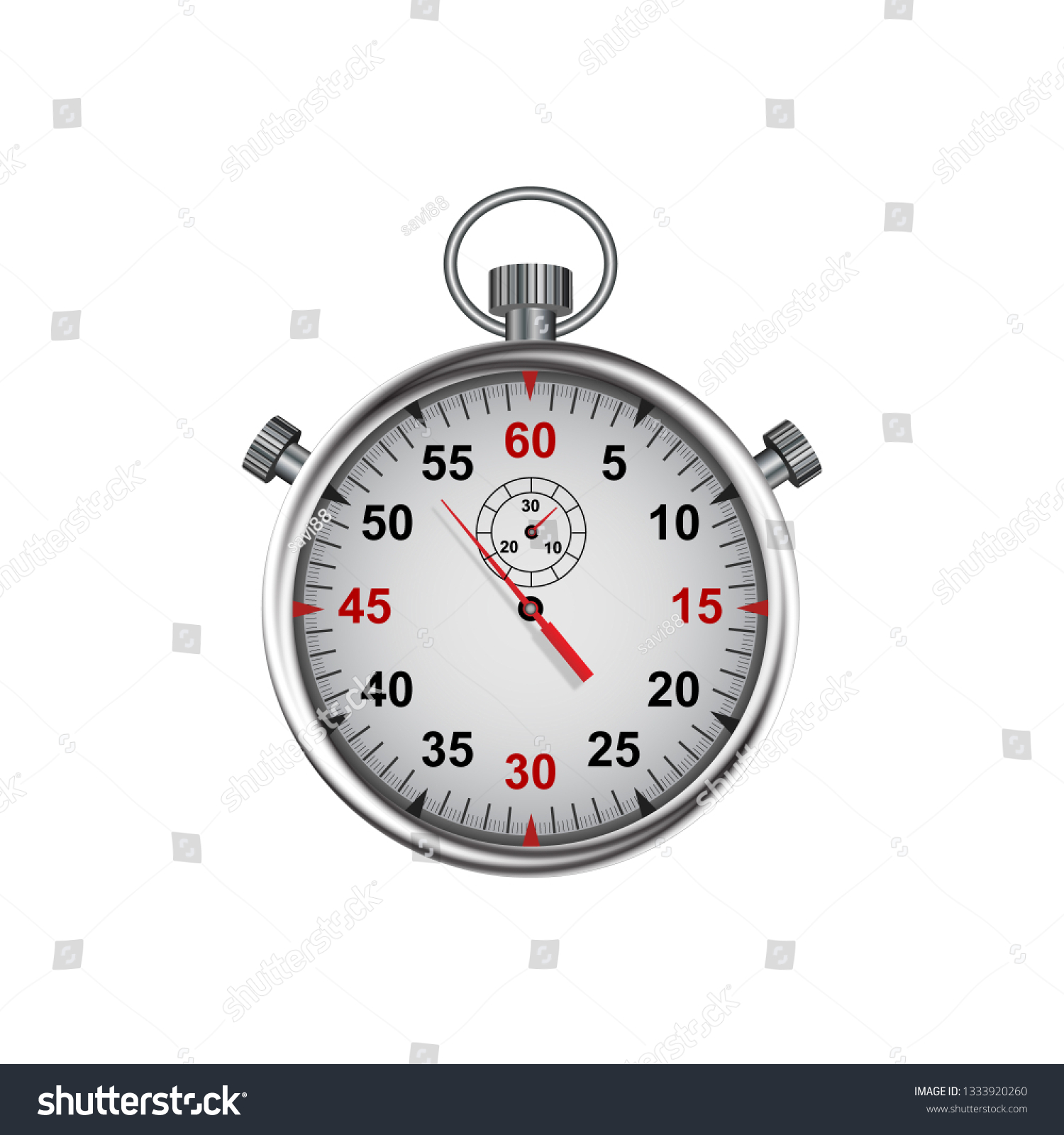 Chronometer Stopwatch On White Background Vector Stock Vector (Royalty ...