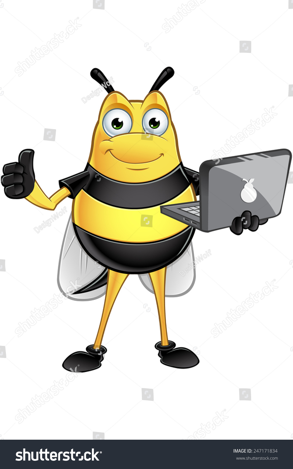 Chubby Bee Character Stock Vector (Royalty Free) 247171834 | Shutterstock