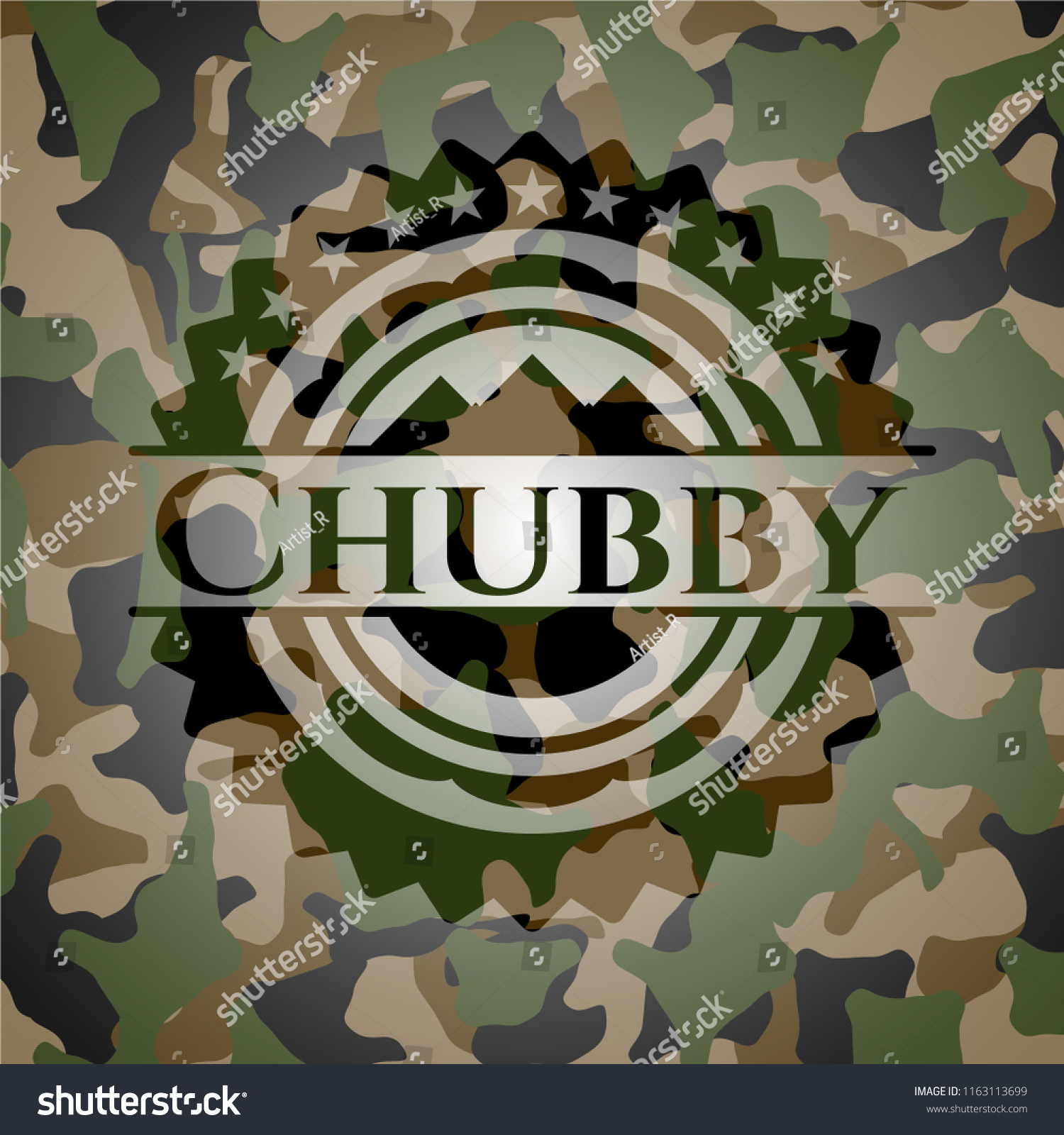 Chubby Camouflage Emblem Stock Vector (Royalty Free) 1163113699 ...