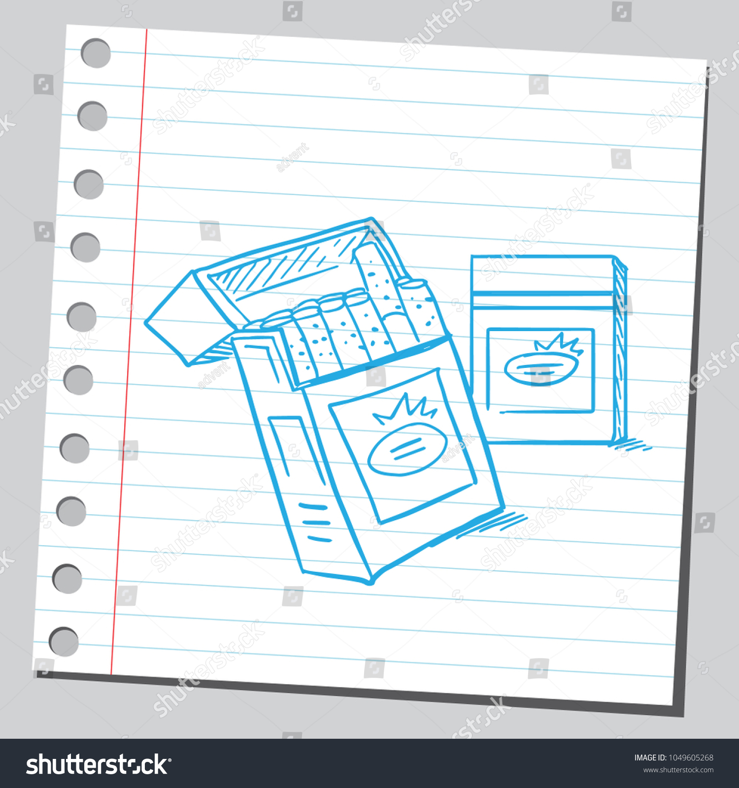 Cigarette Boxes Sketch Style Drawing Stock Vector (Royalty Free ...