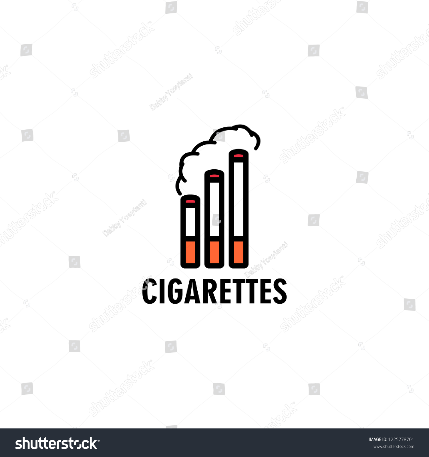 Cigarette Logo Design Stock Vector (Royalty Free) 1225778701 | Shutterstock