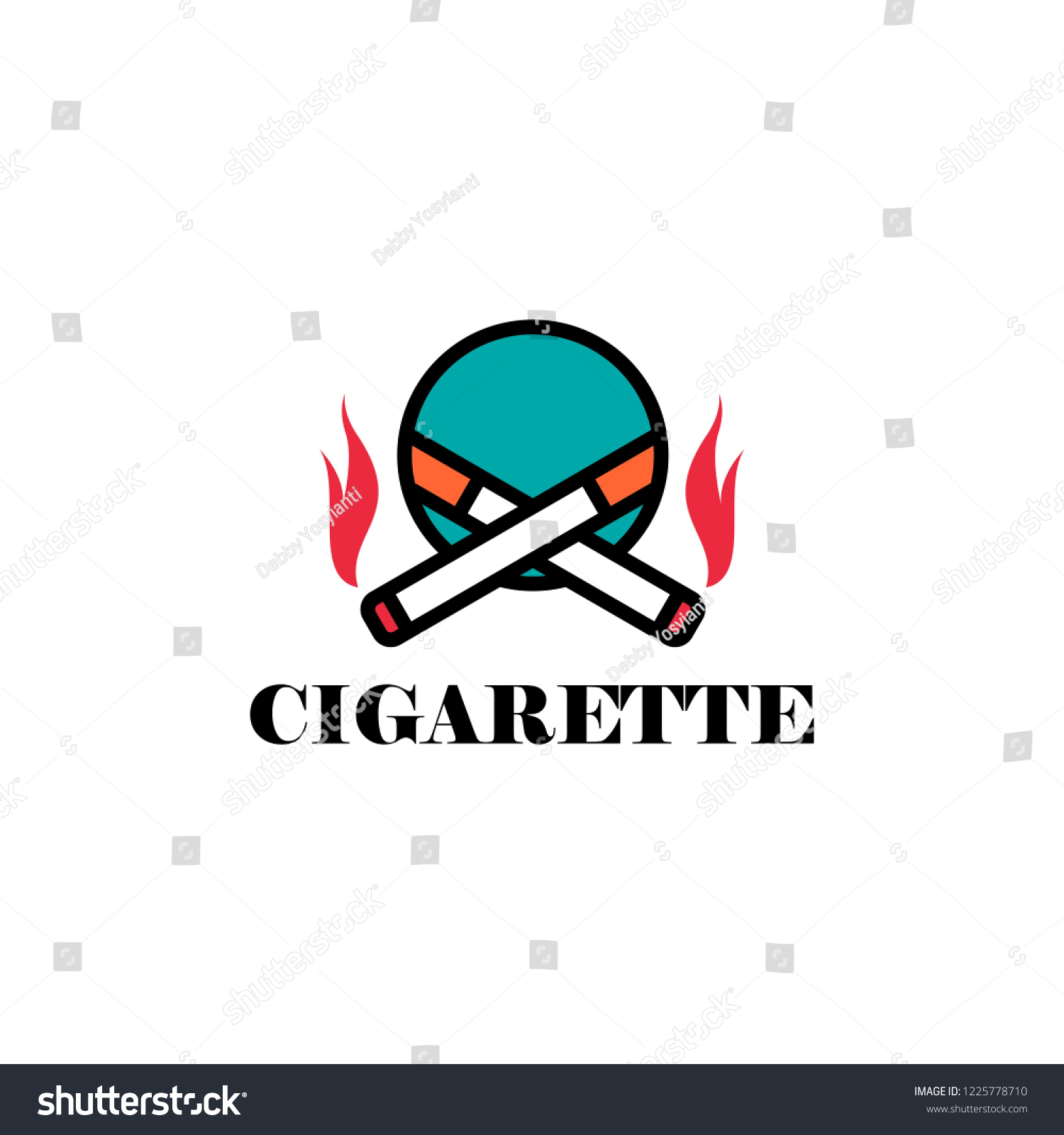 Cigarette Logo Design Stock Vector (Royalty Free) 1225778710 | Shutterstock