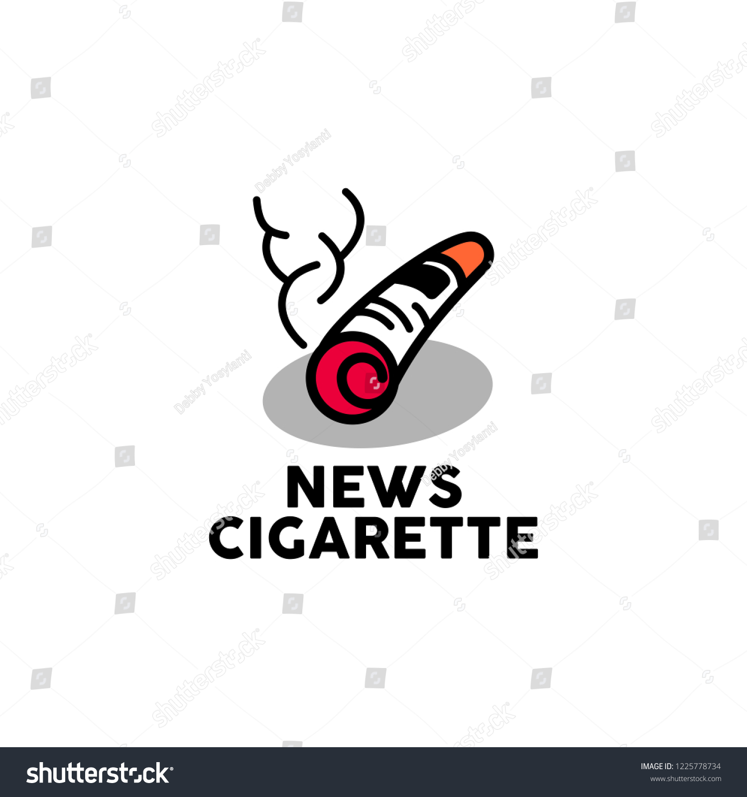 Cigarette Logo Design Stock Vector (Royalty Free) 1225778734
