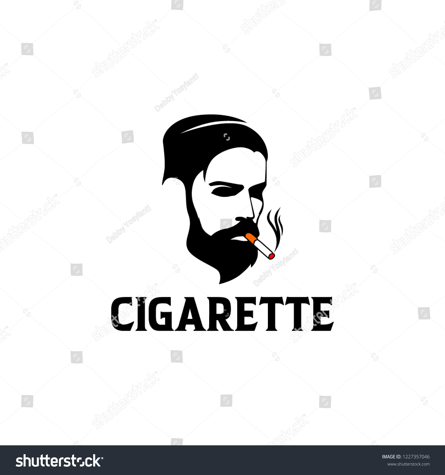 Cigarette Logo Design: เวกเตอร์สต็อก (ปลอดค่าลิขสิทธิ์) 1227357046 ...