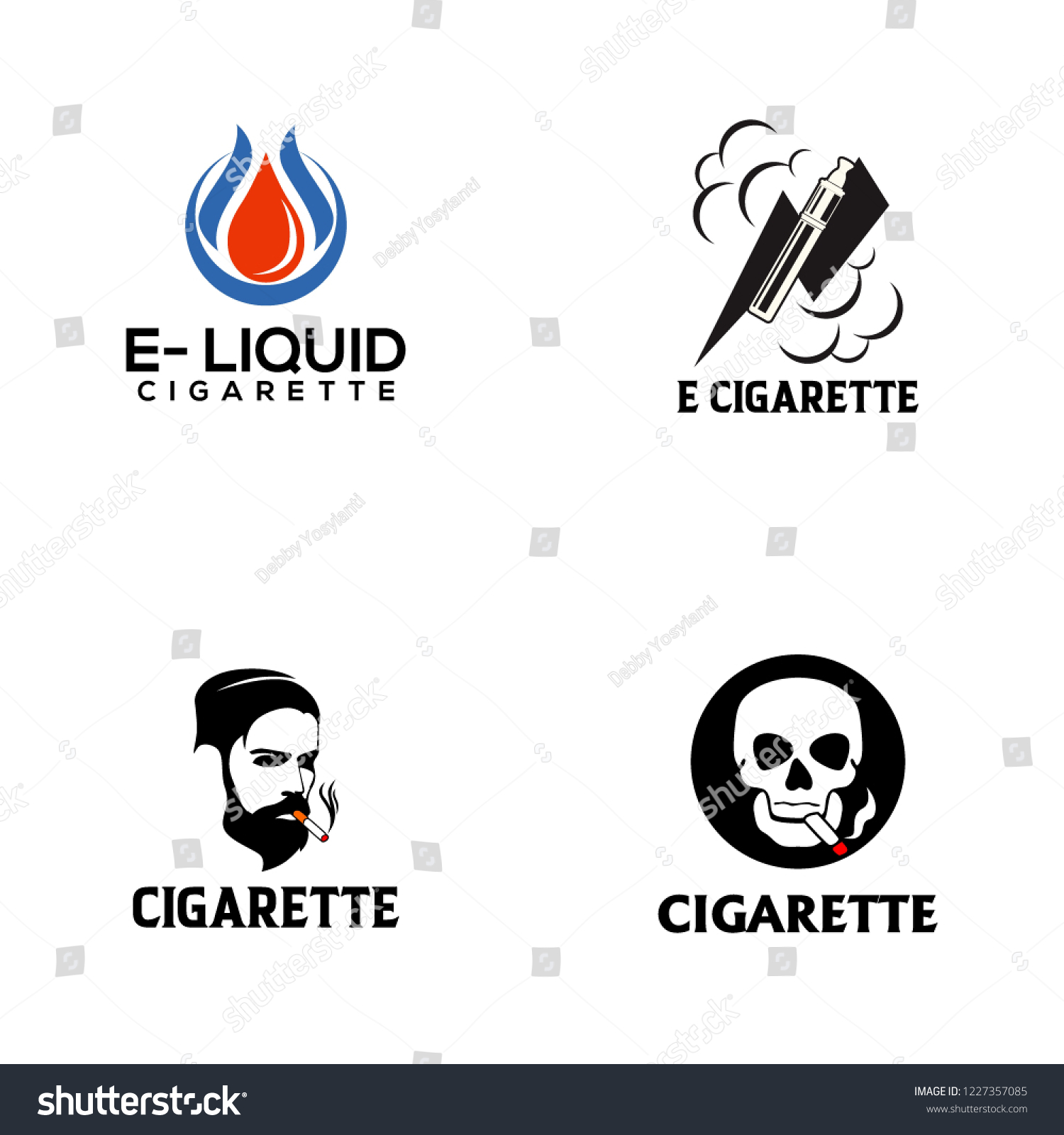 Cigarette Logo Design Stock Vector (Royalty Free) 1227357085