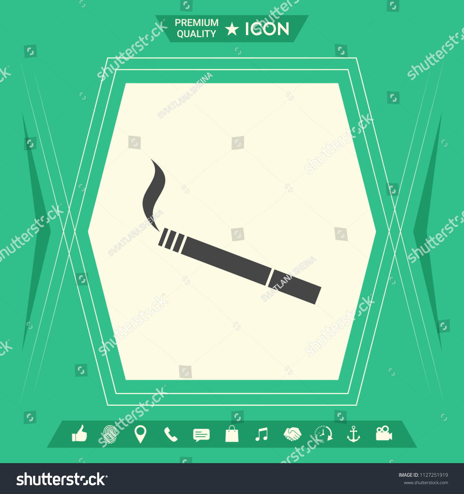 Cigarette Symbol Icon Stock Vector (Royalty Free) 1127251919