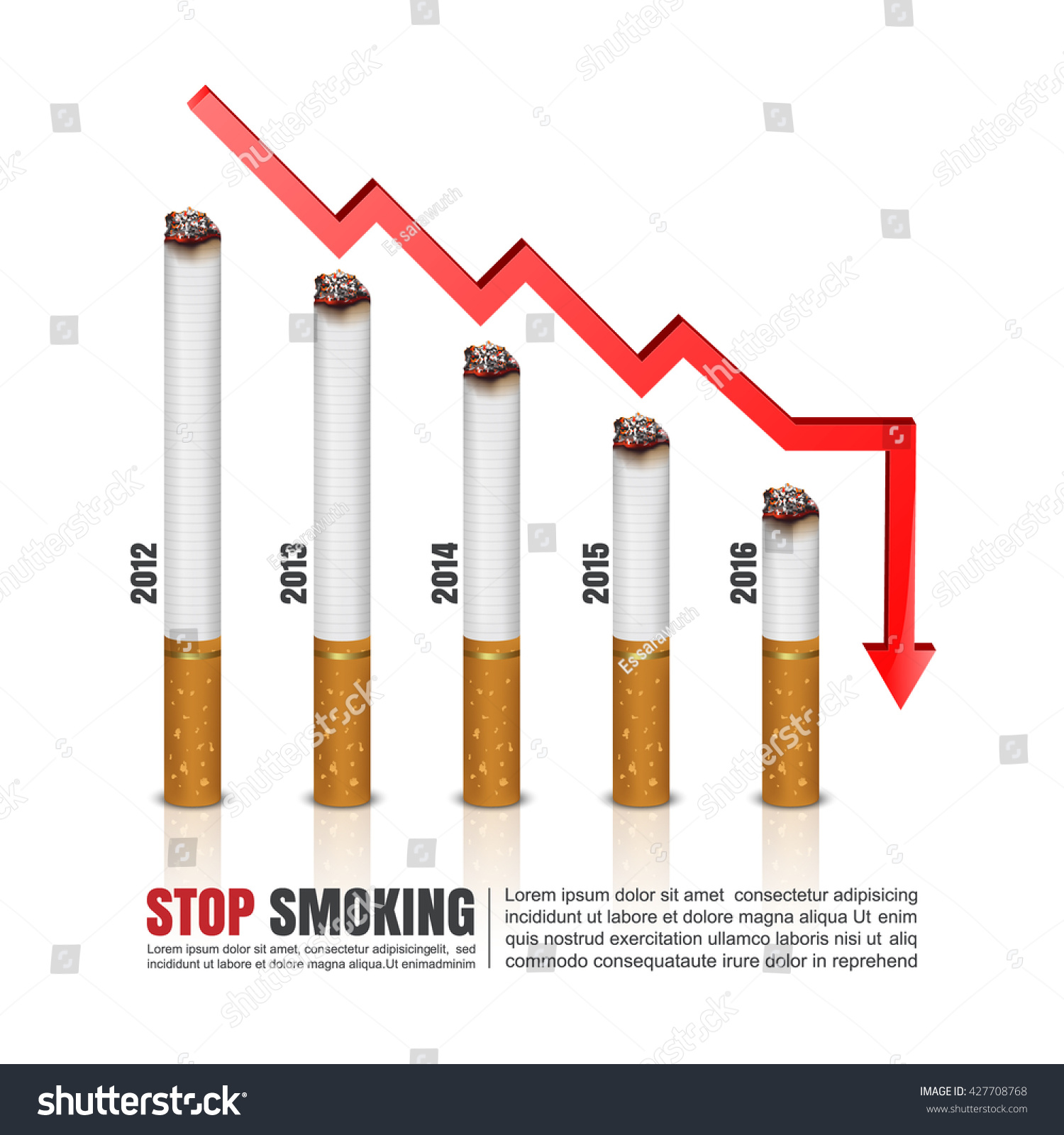 Cigarettes Infographics Stop Smoking Vector Stock Vector (Royalty Free ...