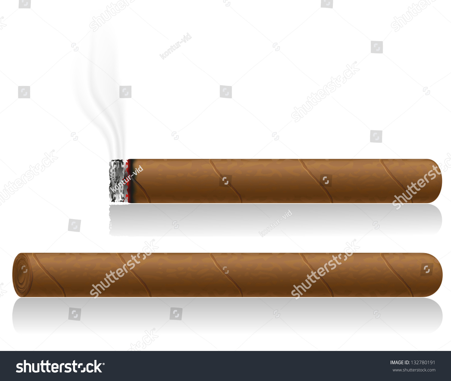 Cigars Vector Illustration Isolated On White Stock Vector (Royalty Free ...