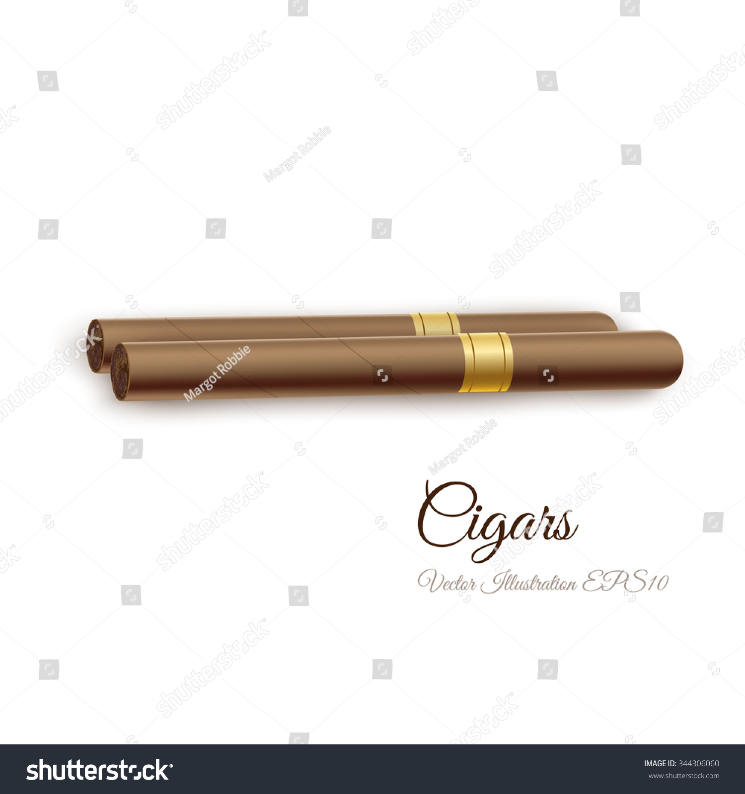 Cigars Vector Illustration Isolated On White Stock Vector (Royalty Free ...