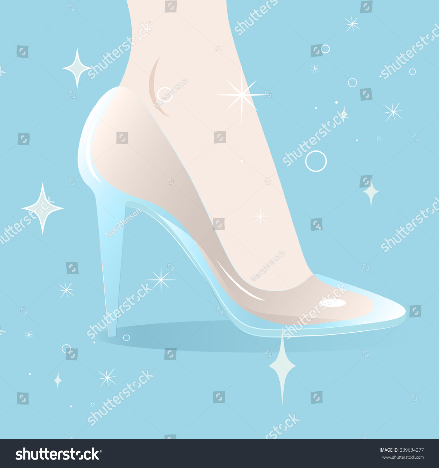 Cinderella Glass Slipper Stock Vector (Royalty Free) 239634277