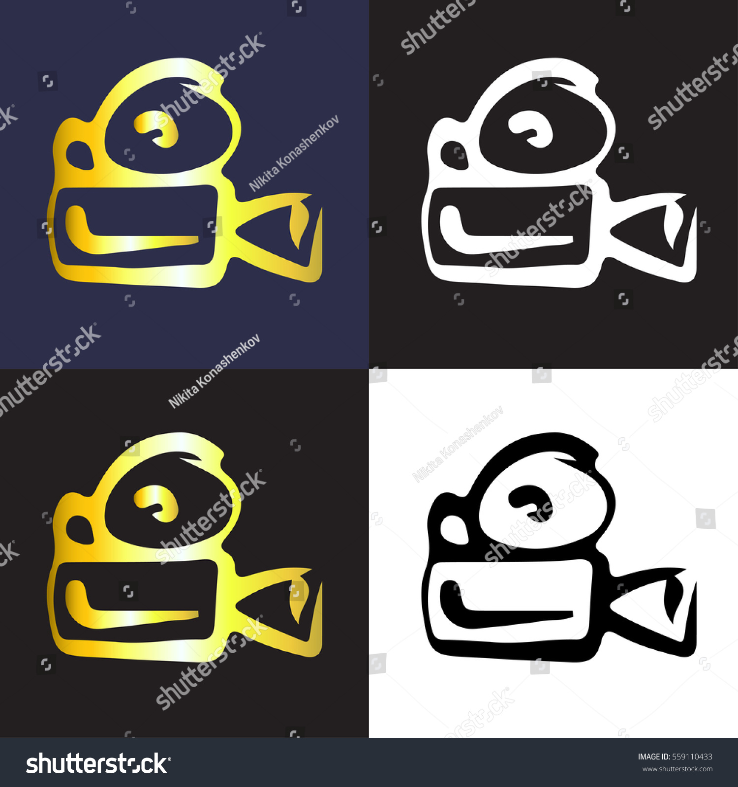 Cinema Camera Icon Set Vector Logo Stock Vector (Royalty Free ...