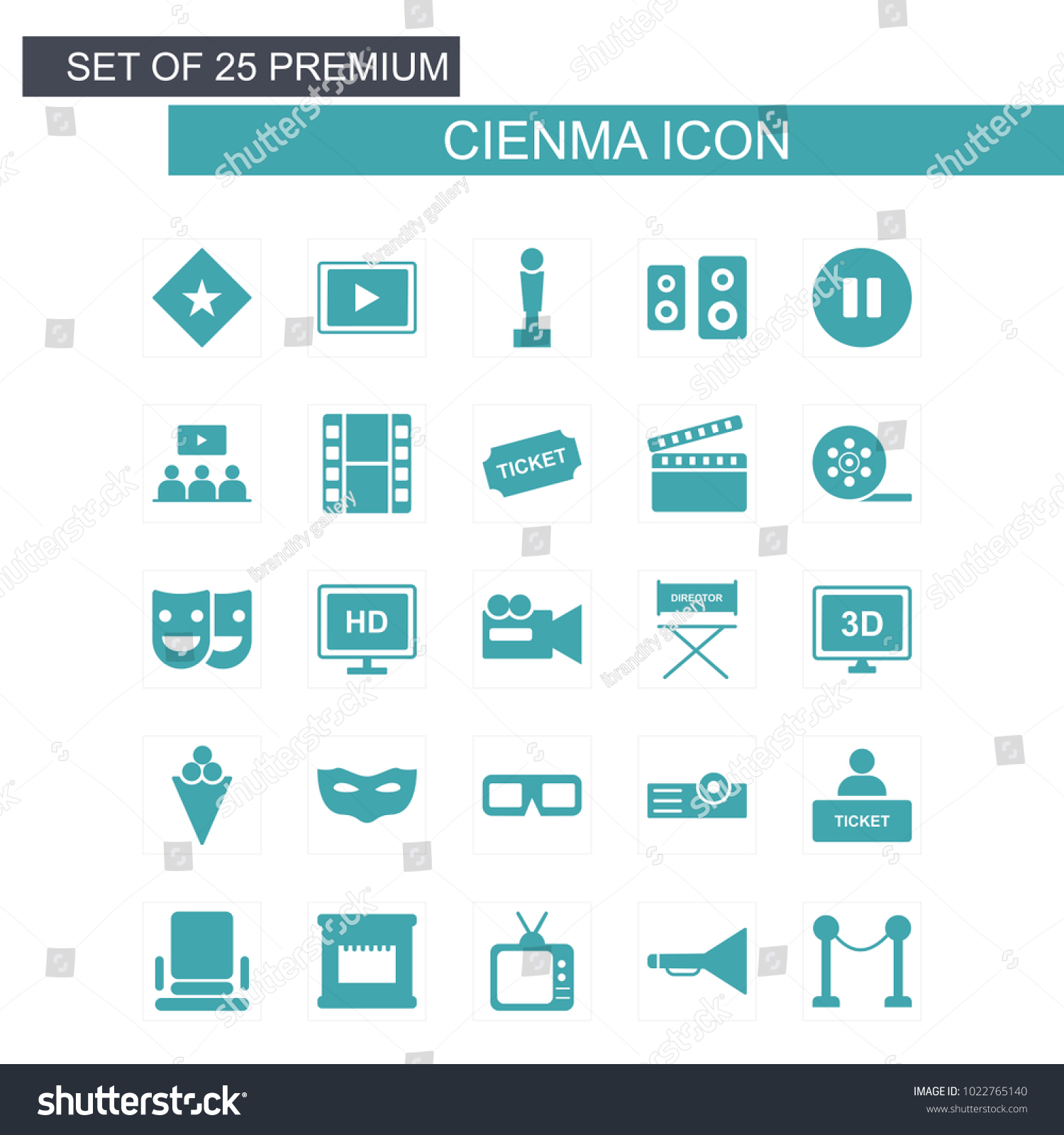 Cinema Icon Set Stock Vector (Royalty Free) 1022765140 | Shutterstock