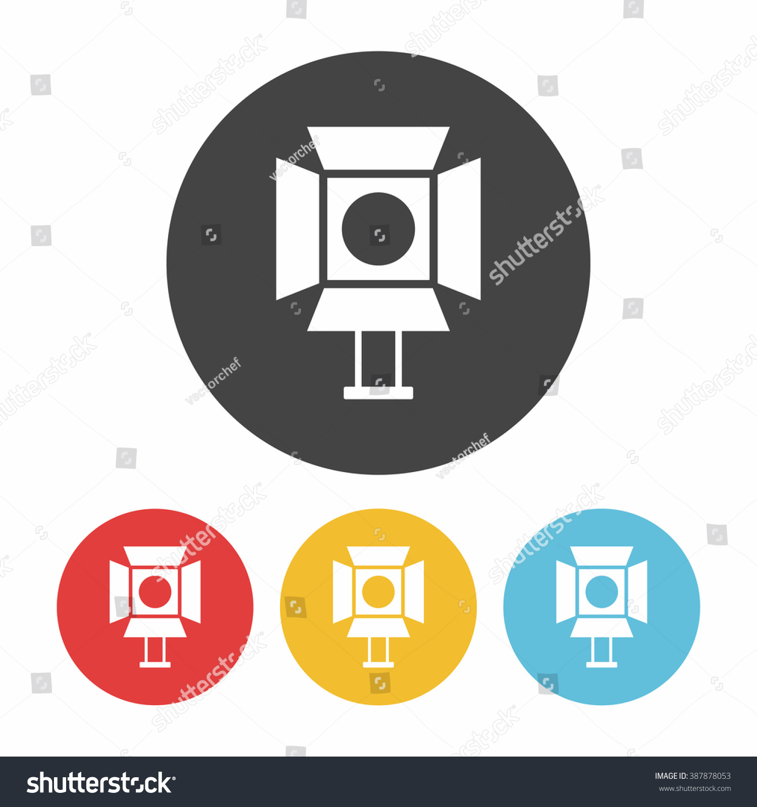 Cinema Light Stand Icon Stock Vector (Royalty Free) 387878053 ...