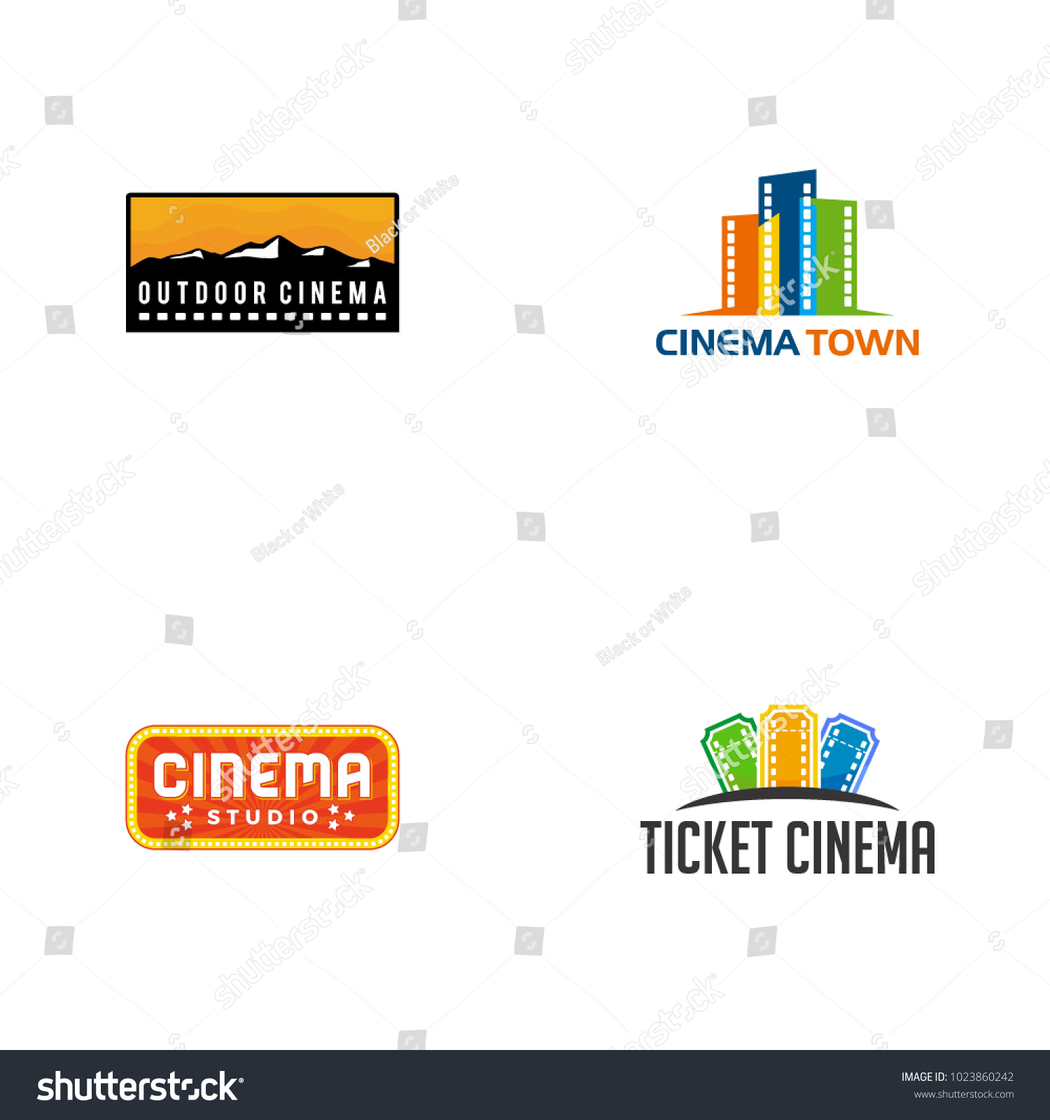 Cinema Logo Design Stock Vector (Royalty Free) 1023860242