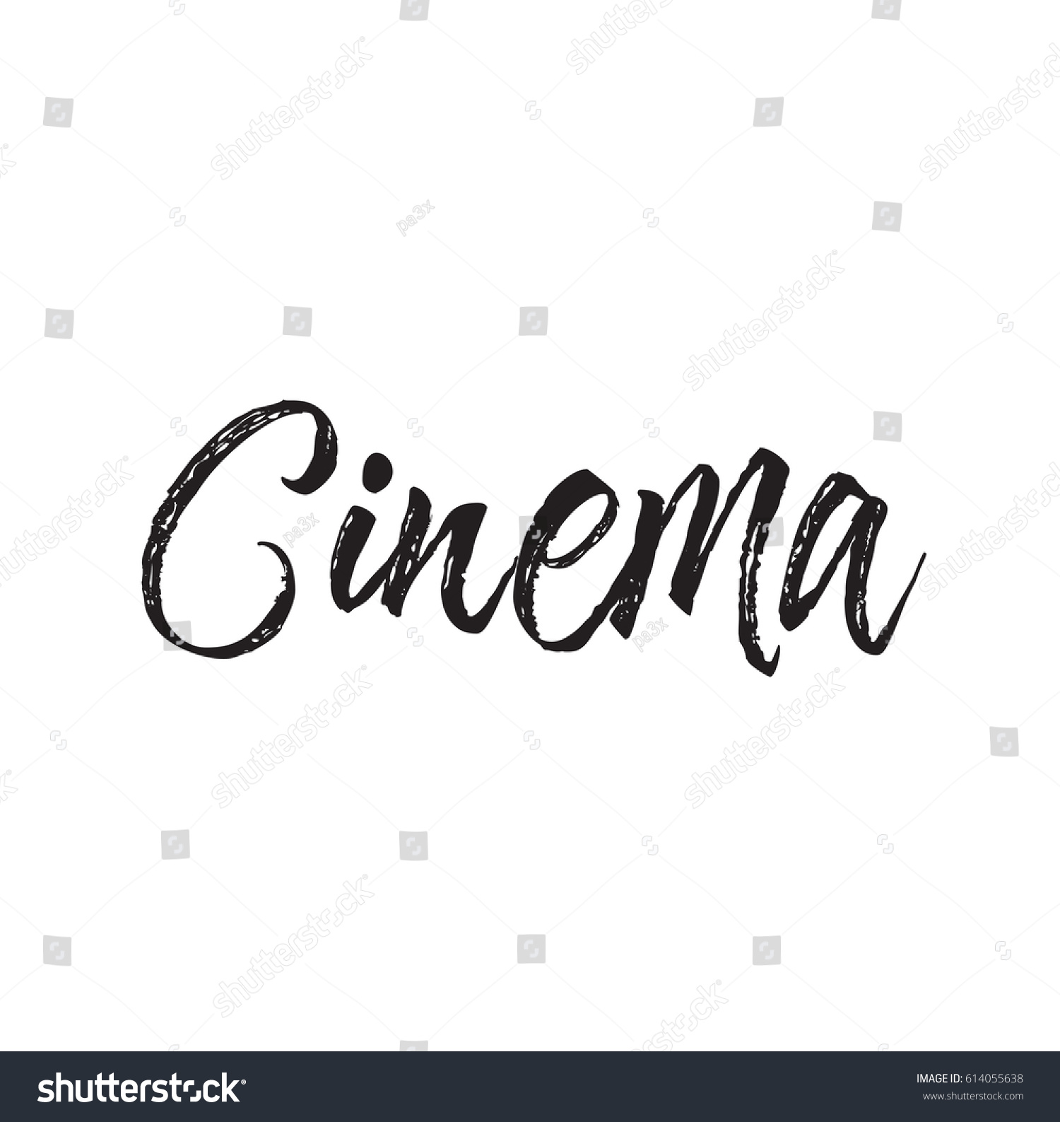 Cinema Text Design Vector Calligraphy Typography: vector de stock ...