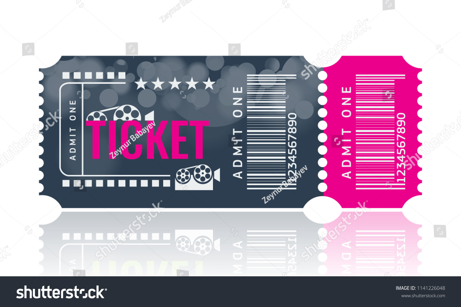 Cinema Ticket Sample Template Design Trendy Stock Vector (Royalty Free ...
