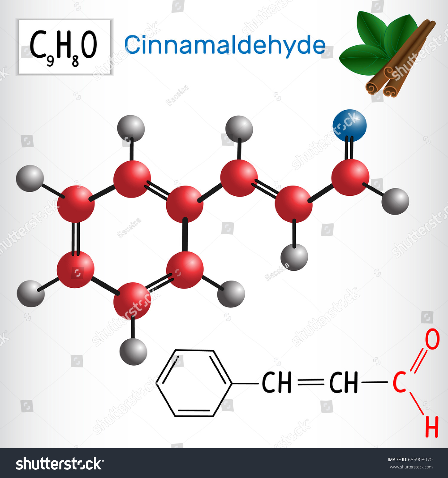 Cinnamaldehyde Cinnamic Aldehyde Aldehydes Nature Vector Stock Vector ...