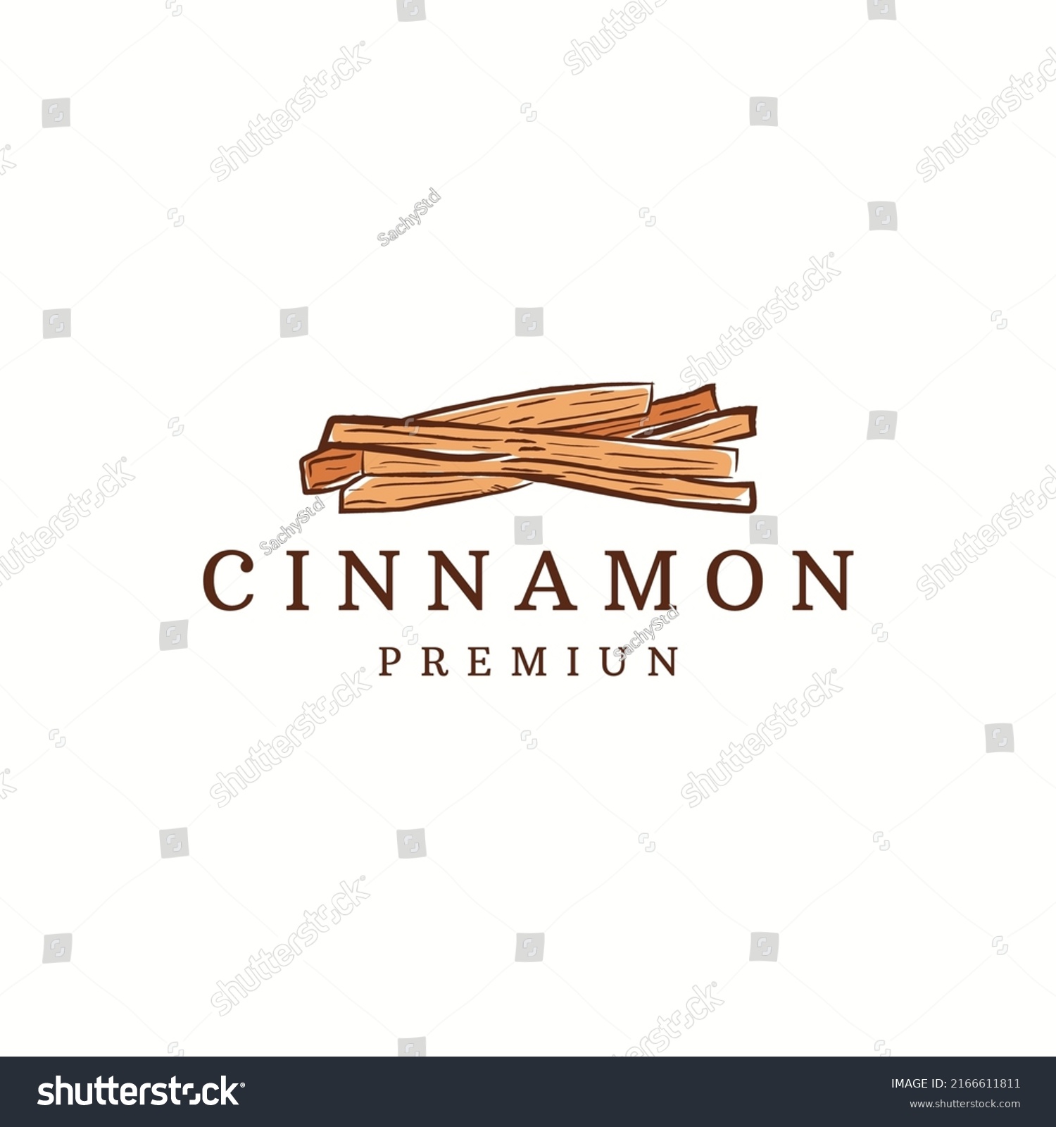 Cinnamon Logo Icon Design Template Flat Stock Vector (Royalty Free ...