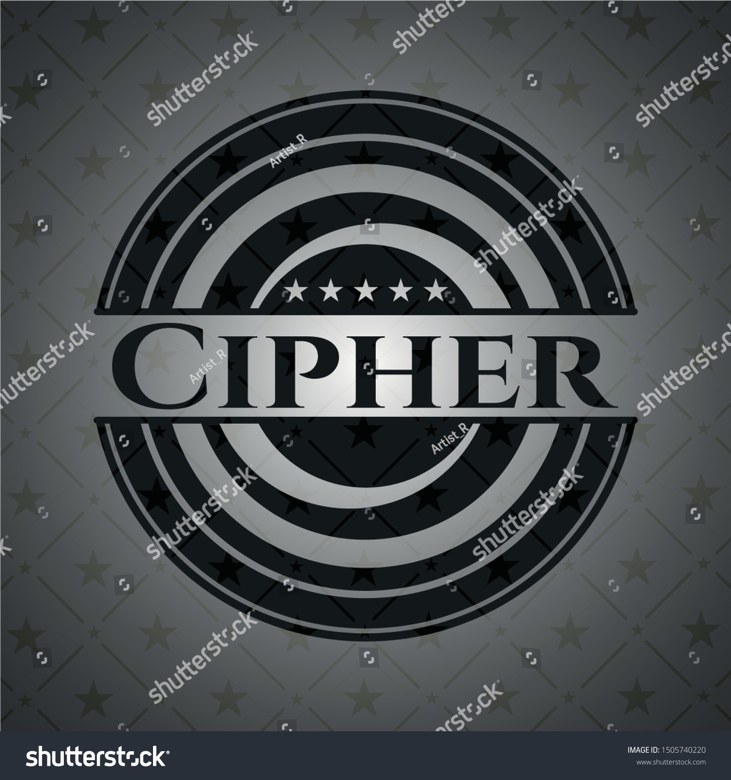 Cipher Black Emblem Vector Illustration Detailed Stock Vector (Royalty ...